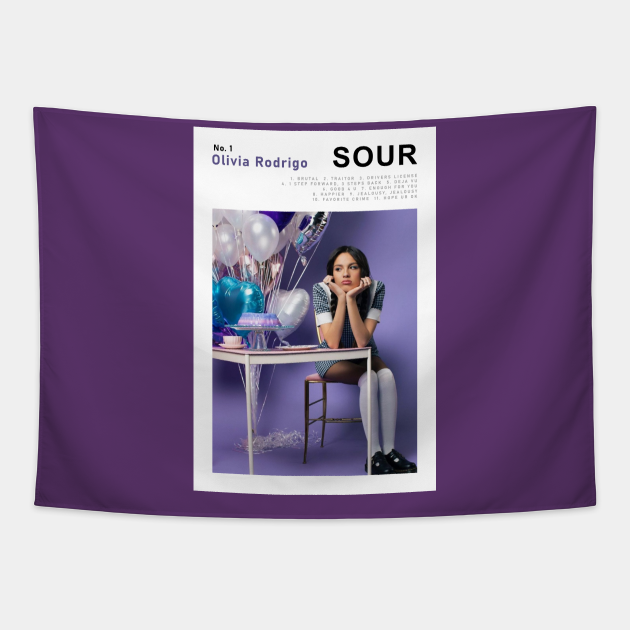 Olivia Rodrigo Sour Tracklist Poster - Olivia Rodrigo - Tapestry