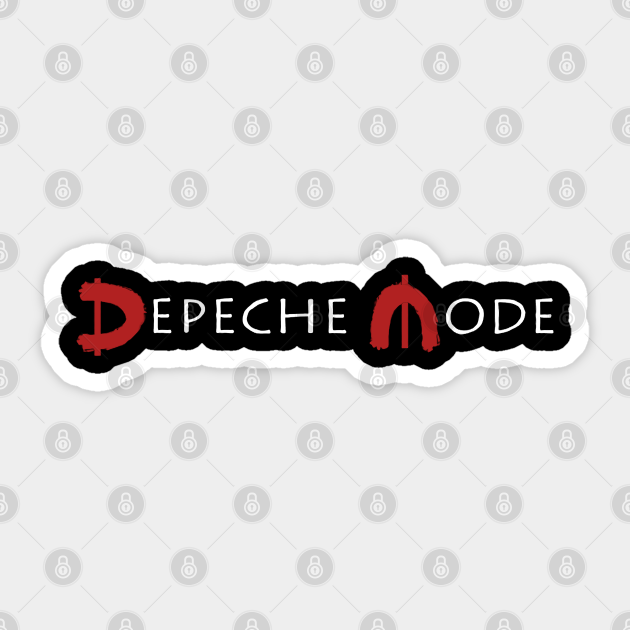 Depeche Typography (Red And White) - Depeche Mode - Sticker