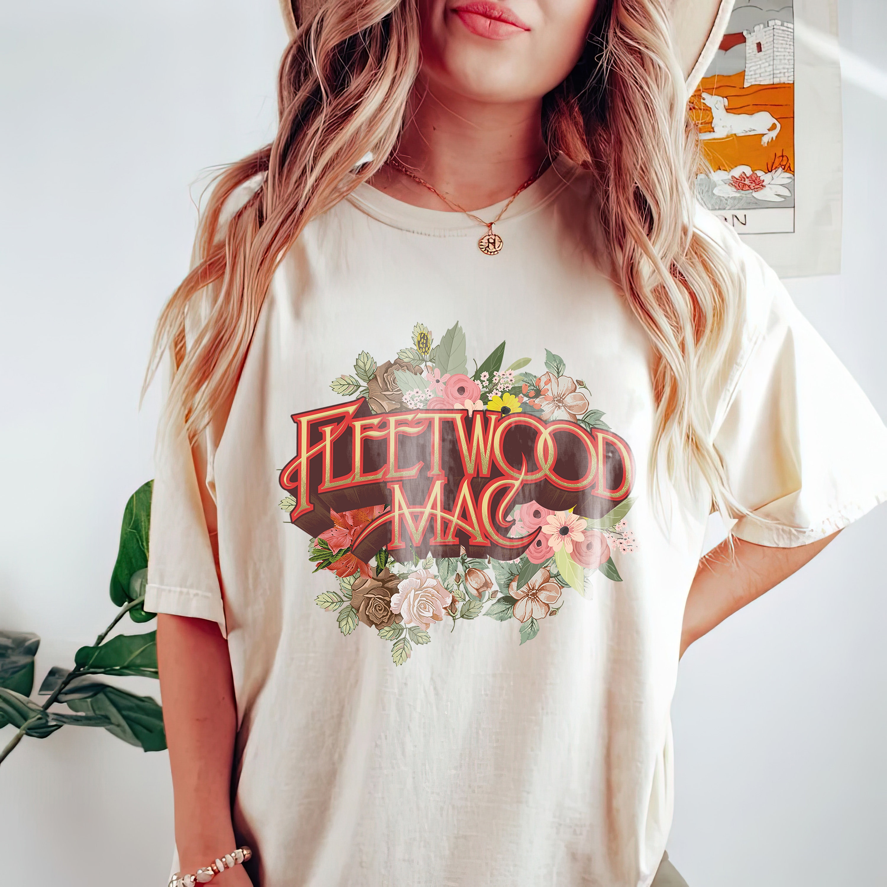 Fleetwood Mac T Shirt , Vintage Floral Retro Band Graphic T Shirt