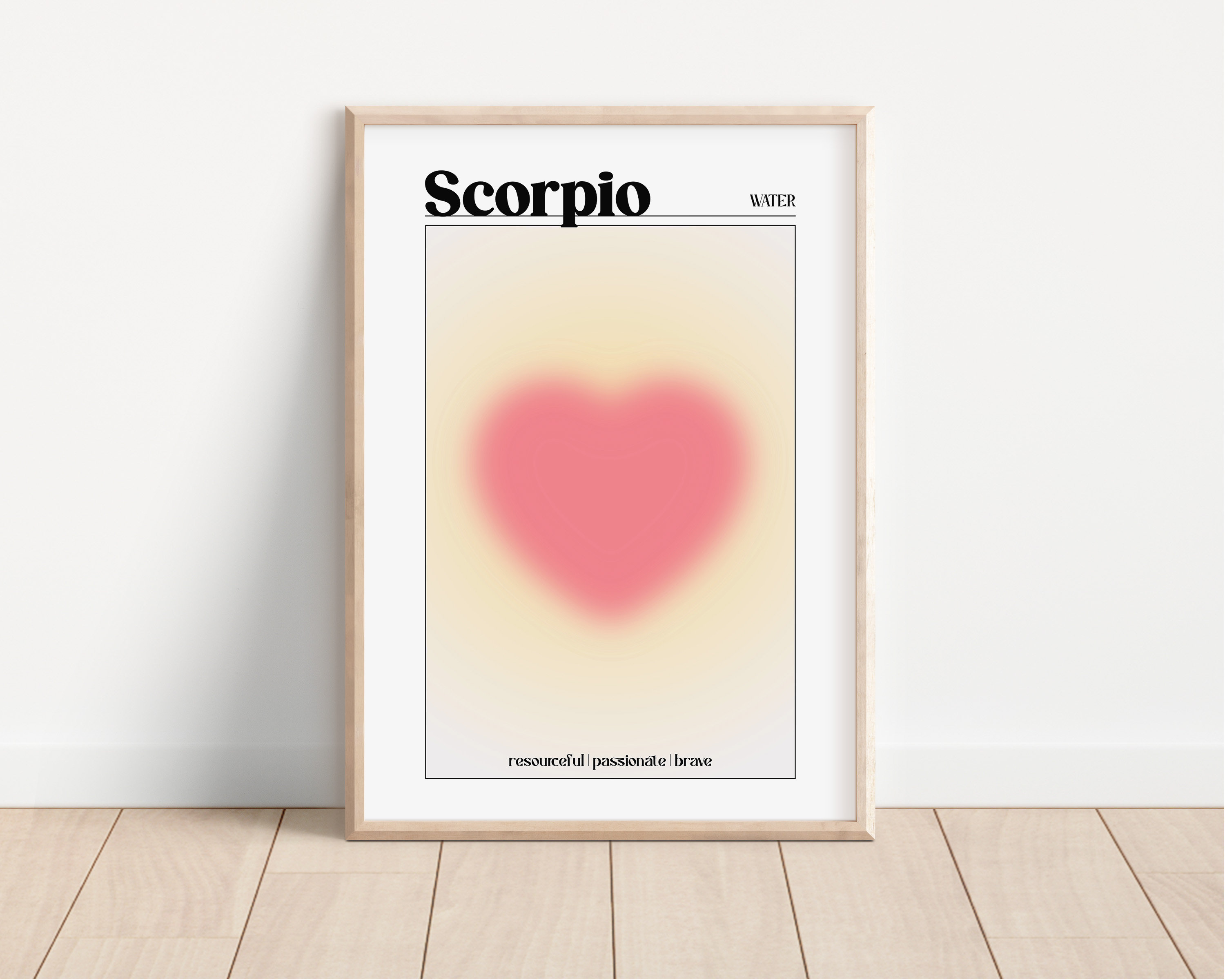 Scorpio Aura Pink Zodiac Poster, Horoscope Art, Gradient Art, Astrology ...