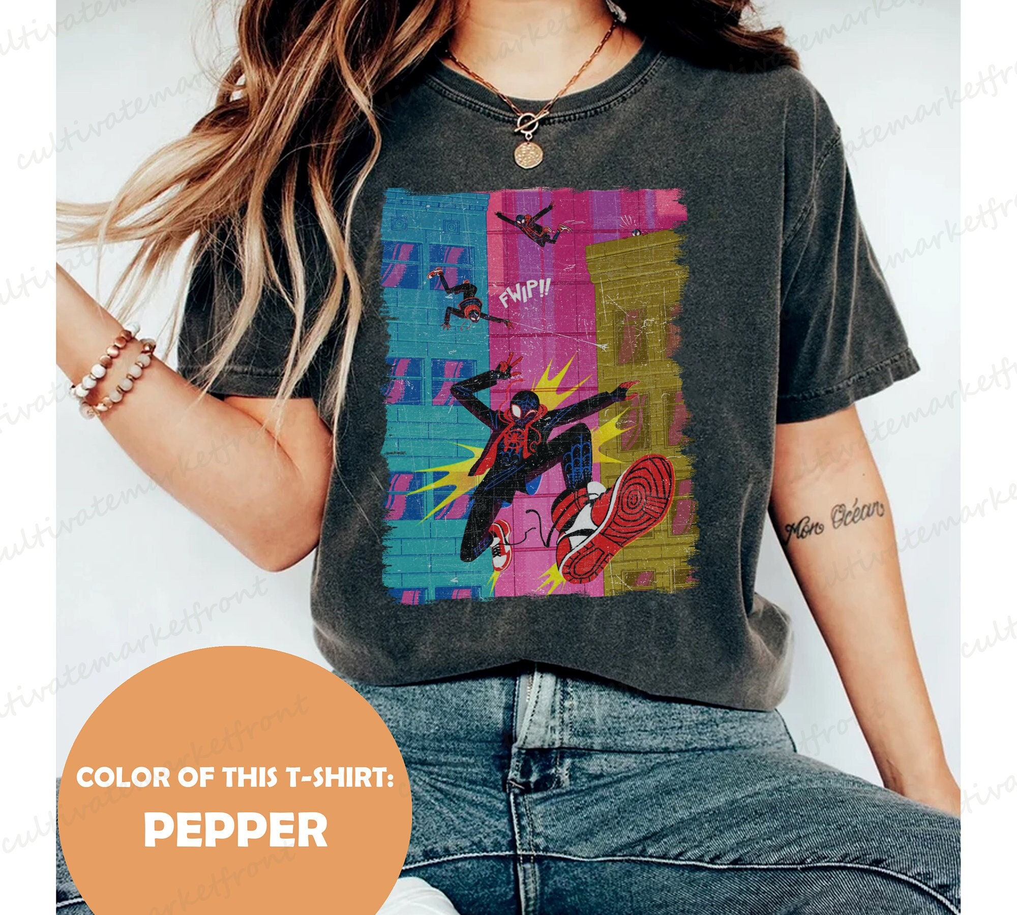 Spiderman Across The Spider-Verse Shirts, Retro Spider Punk Shirts ...