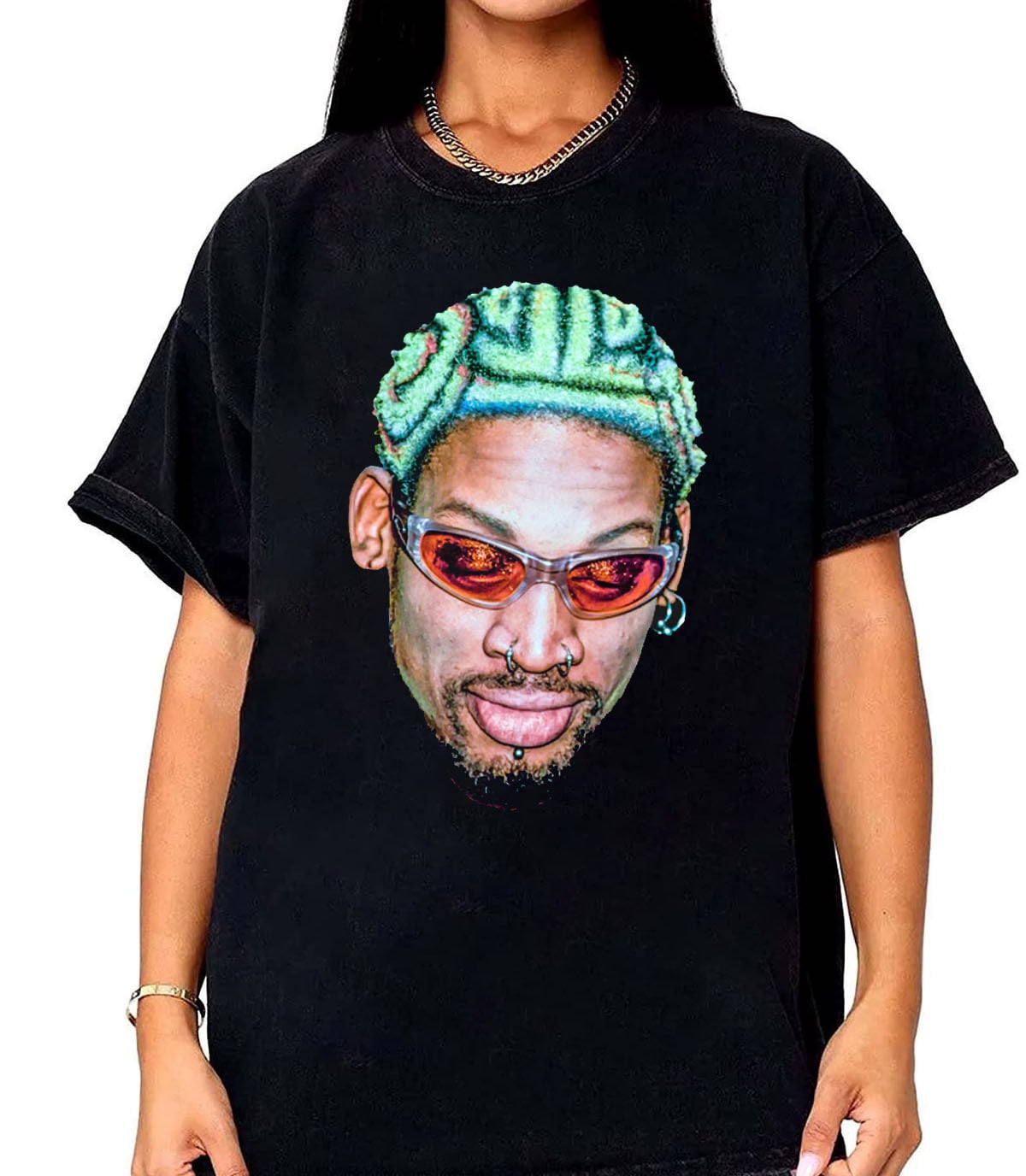 Dennis Rodman Face Tshirt, Dennis Rodman Rap Tee Vintage, Basketball ...