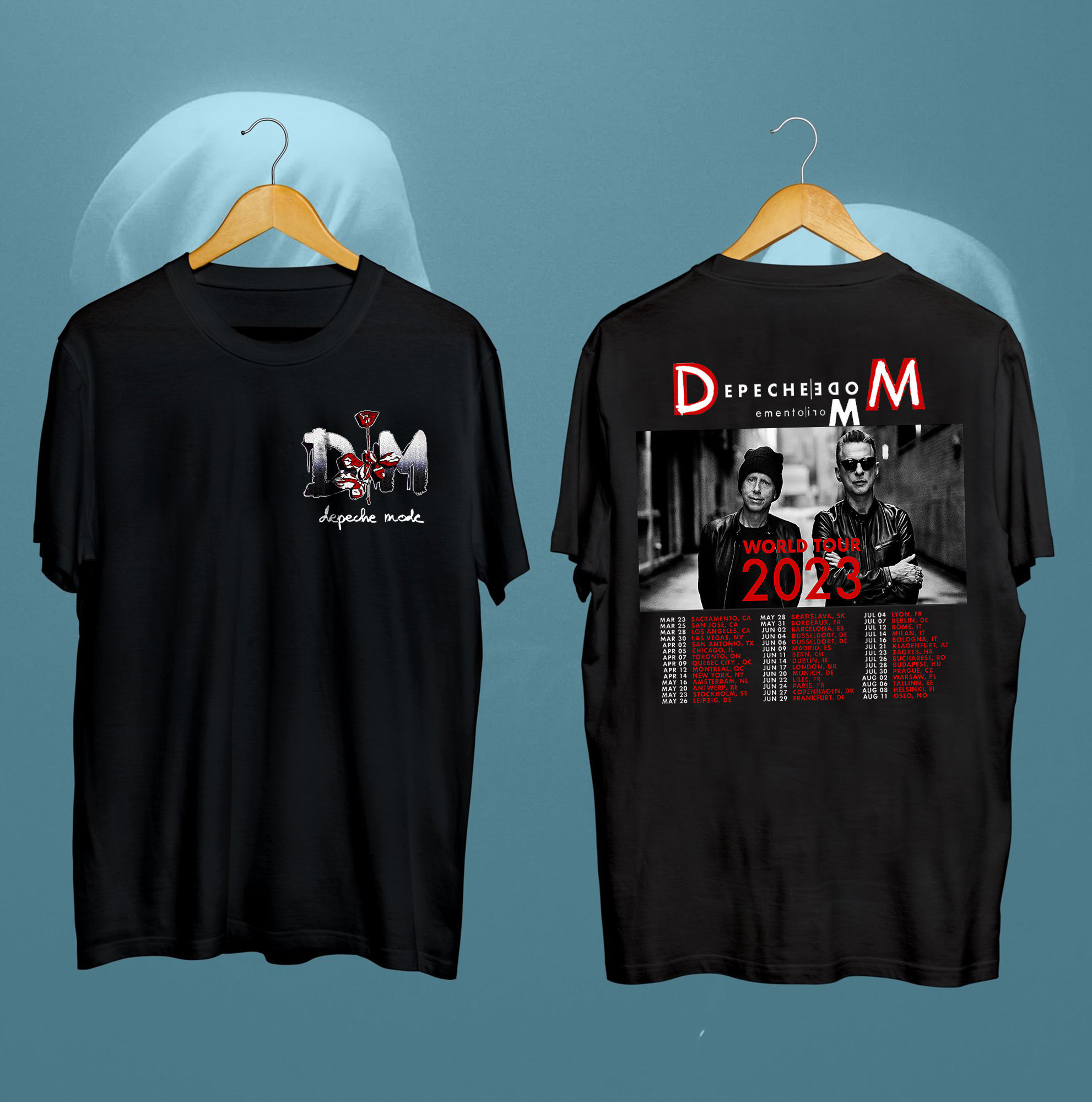Depeche Mode Tour 2023 Memento Mori World Tour Merch Zweizeitiges T-Shirt