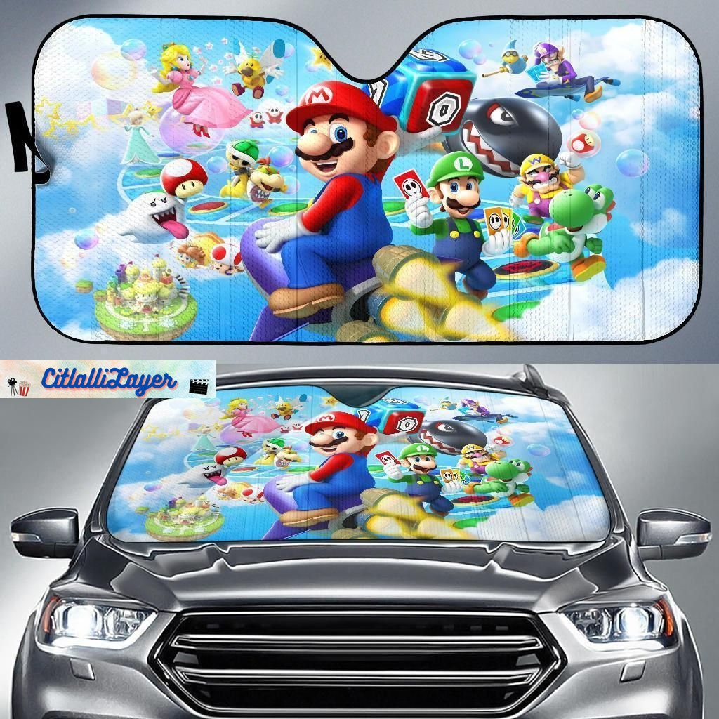 Super Mario Car Sun Shade, Super Mario Bros Sun Shade