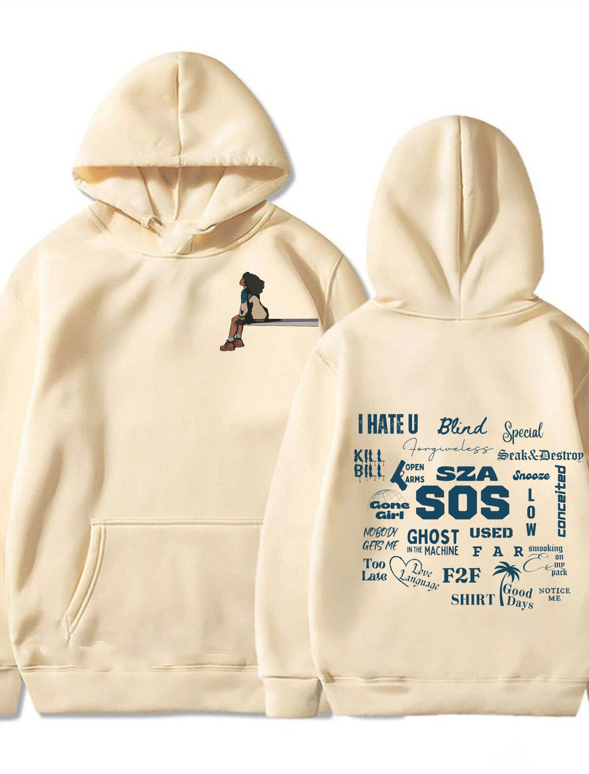 SZA SOS Full Tracklist Hoodie, Vintage SZA Sweatshirt, S.Z.A S.O.S ...