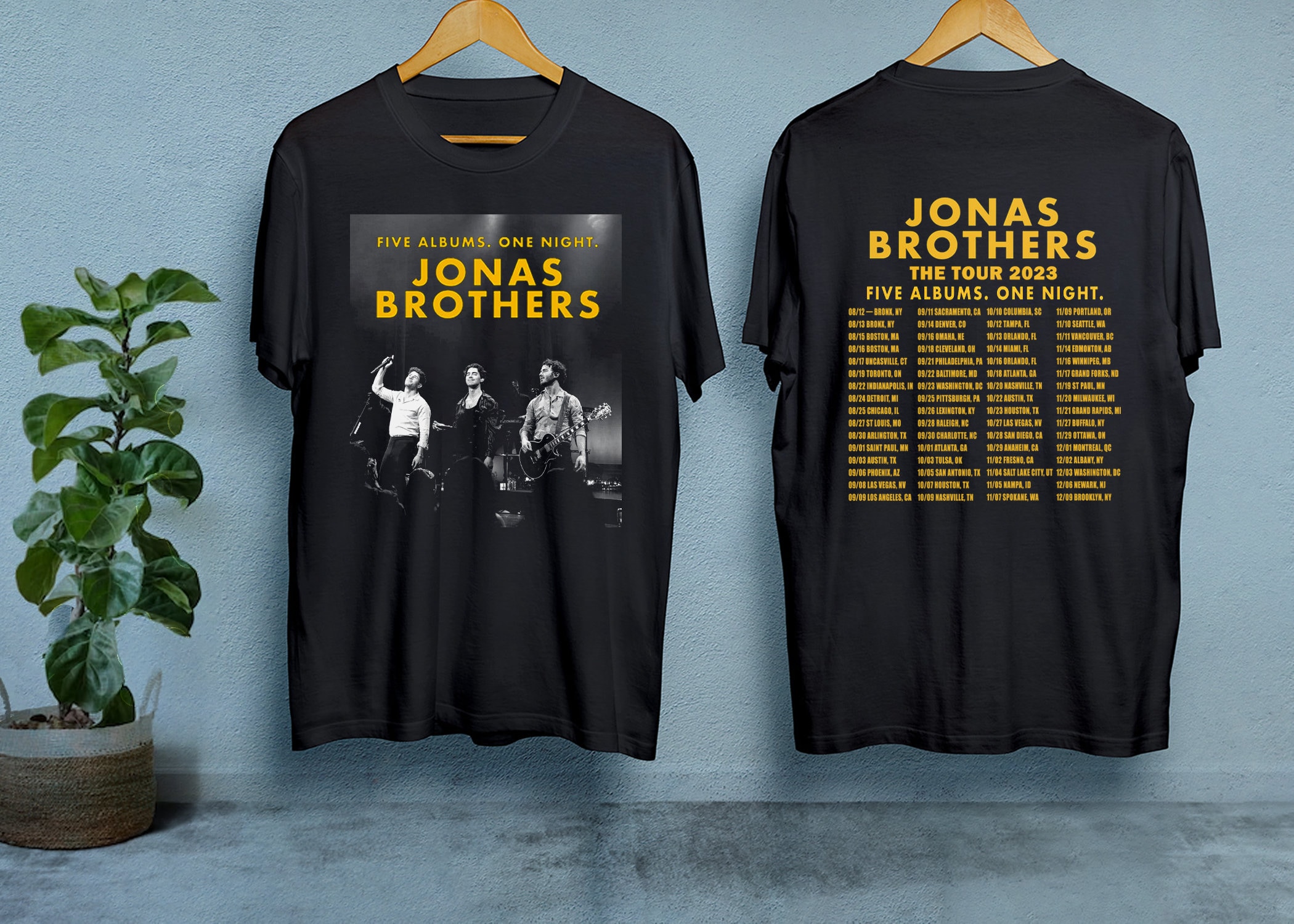 Jonas Brothers Tour Shirt, Jonas Brothers Tour Merch, Five Albums One ...