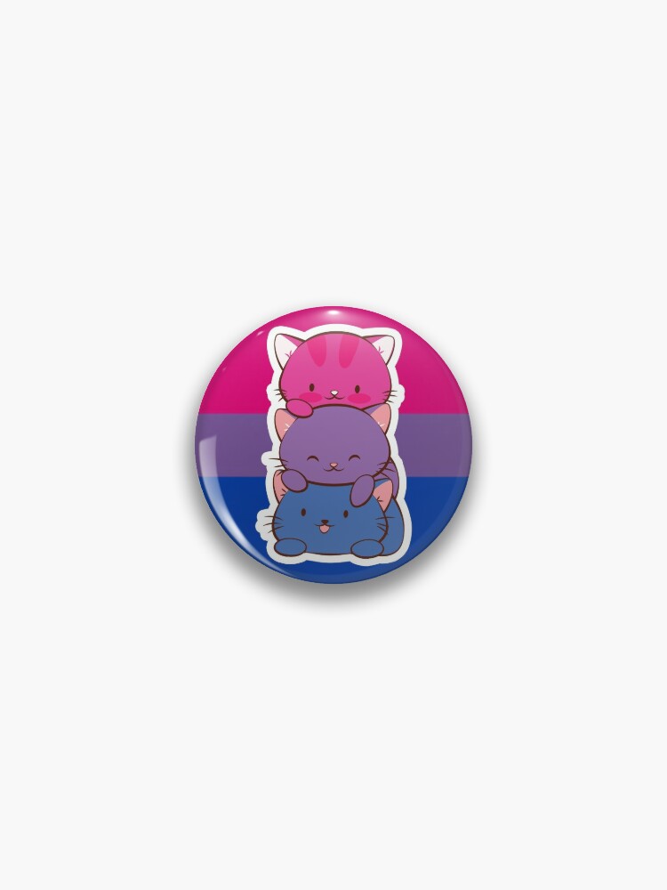 Bisexual Flag LGBT Bi Pride Cute Kawaii Cats | Pin