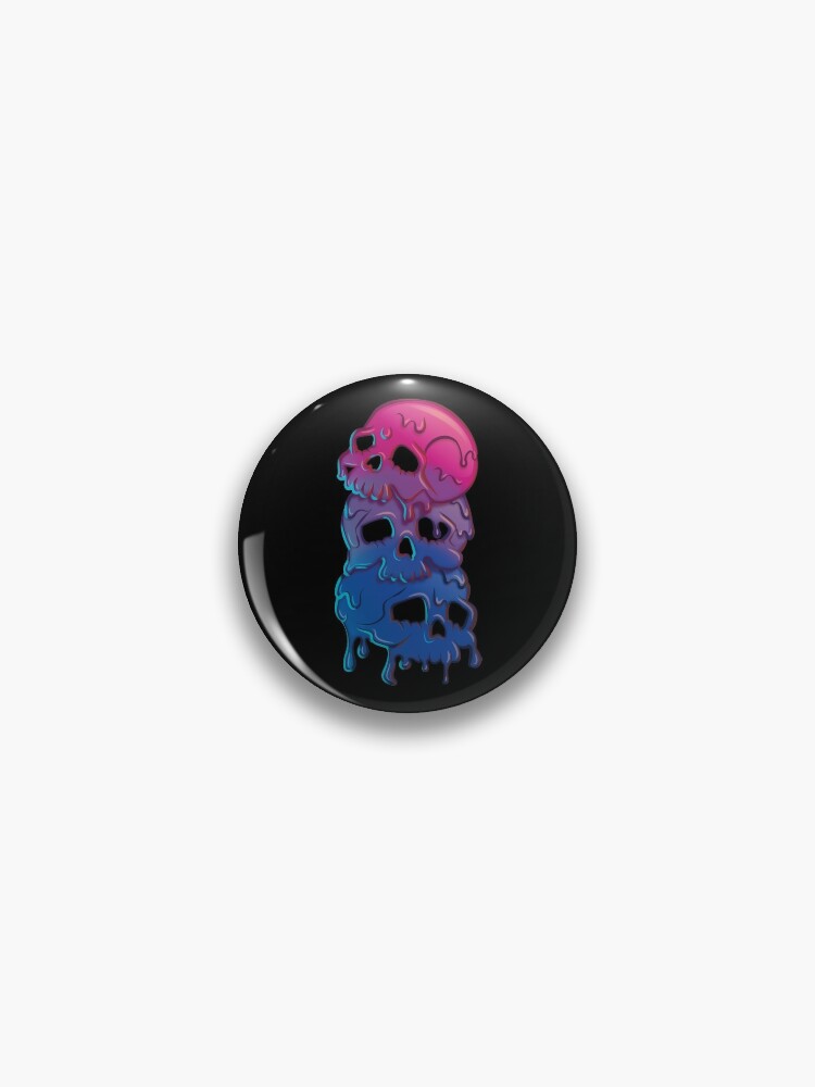 Bi Pride Flag Goth Skull Tower Bisexual | Pin