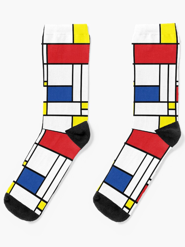 Mondrian Minimalist De Stijl Modern Art © Fatfatin | Socks