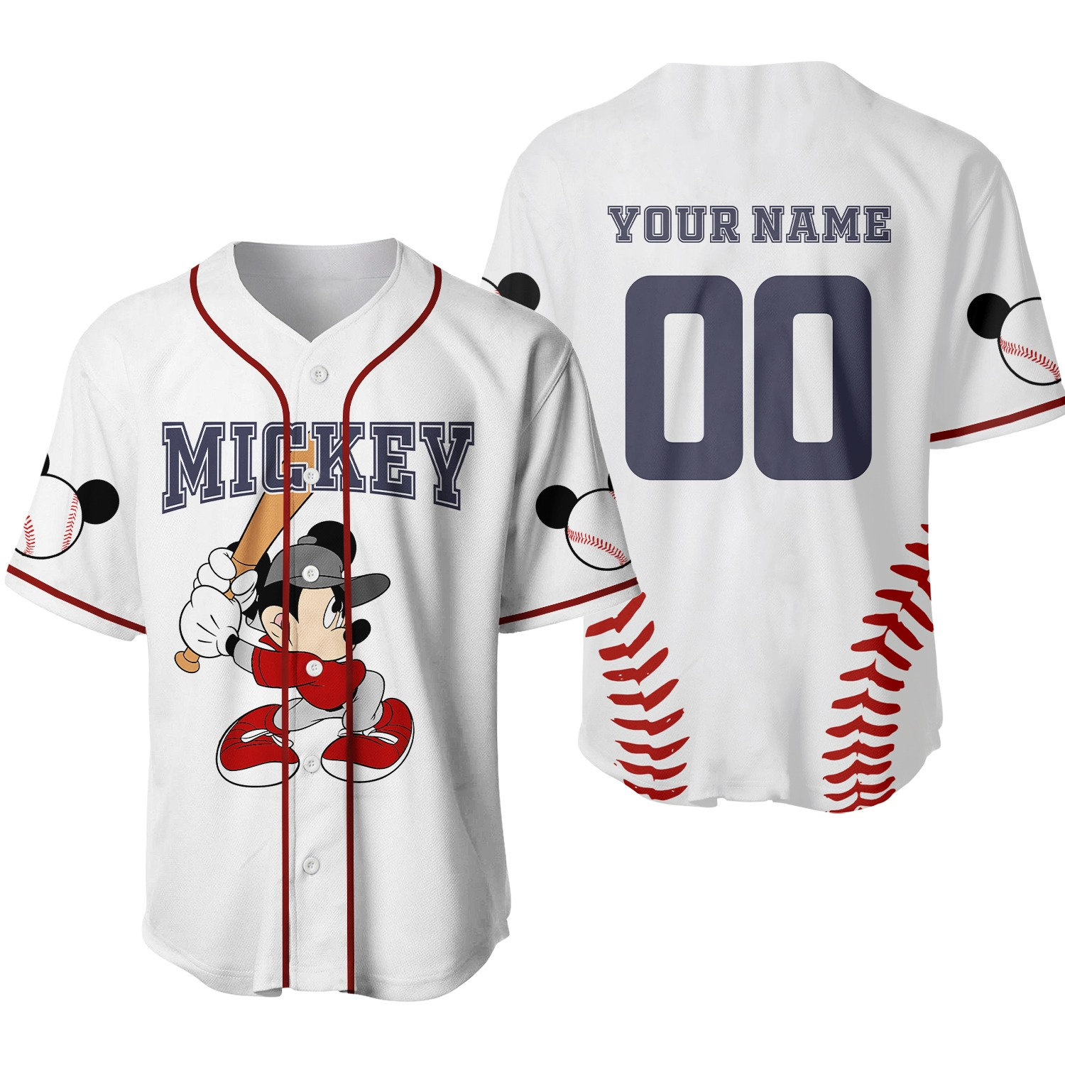 Chilling Mickey Mouse Disney Custom Baseball Jersey, Mickey And Friends ...
