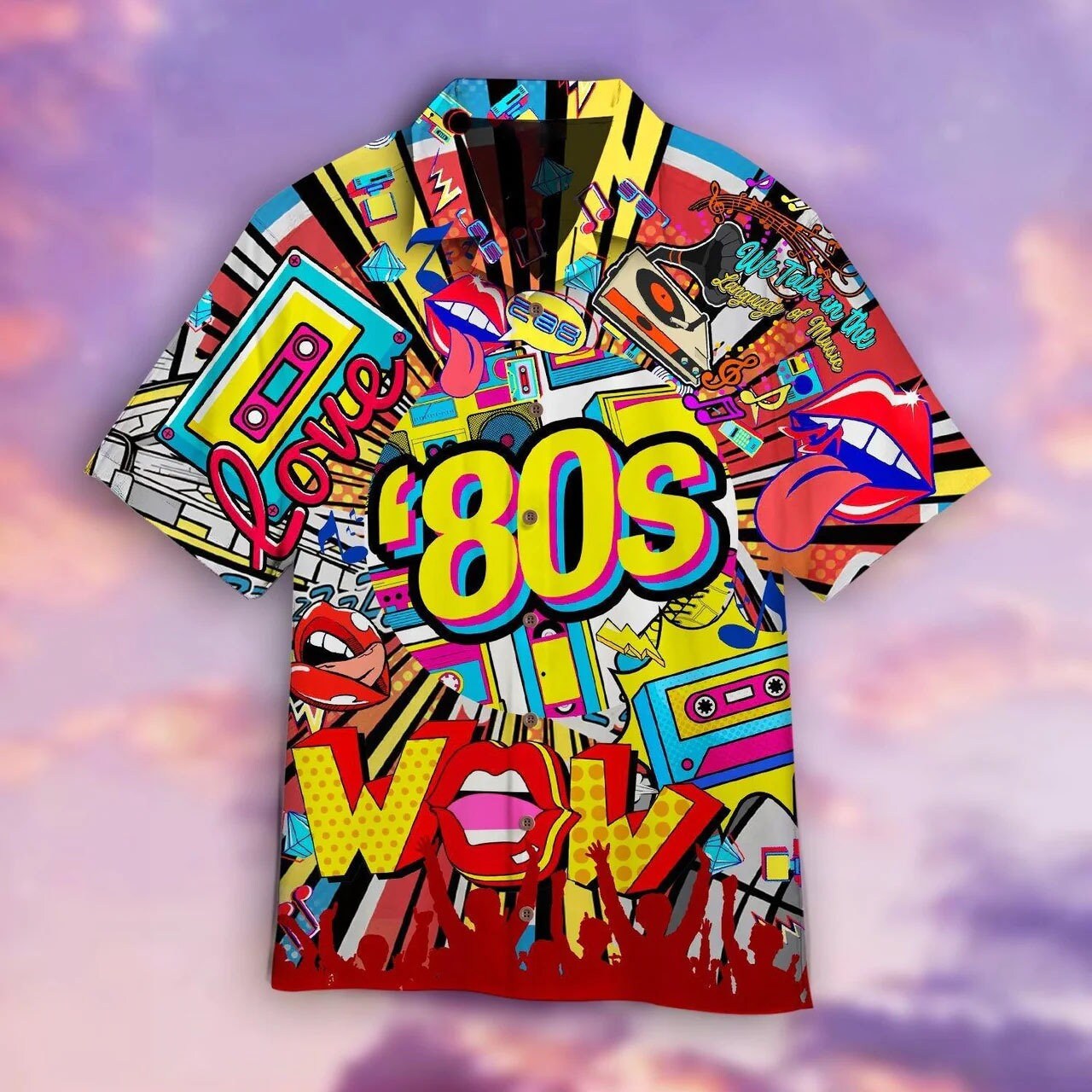 80s Music Party Hawaiian Shirt, 80's Boy Hawaiian,Retro 80s Hawaiian ...