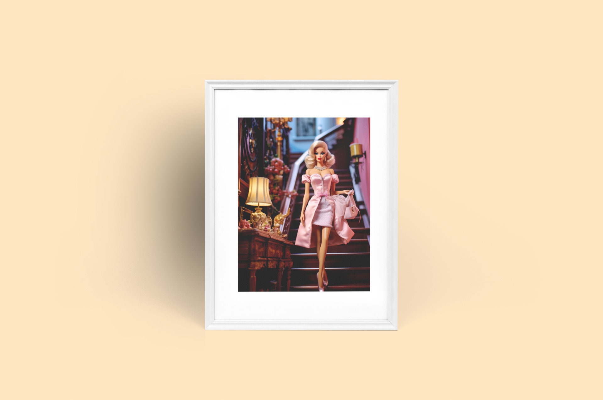 Barbie Art Retro Poster, Wall Print Digital Download, Preppy Pink Print ...