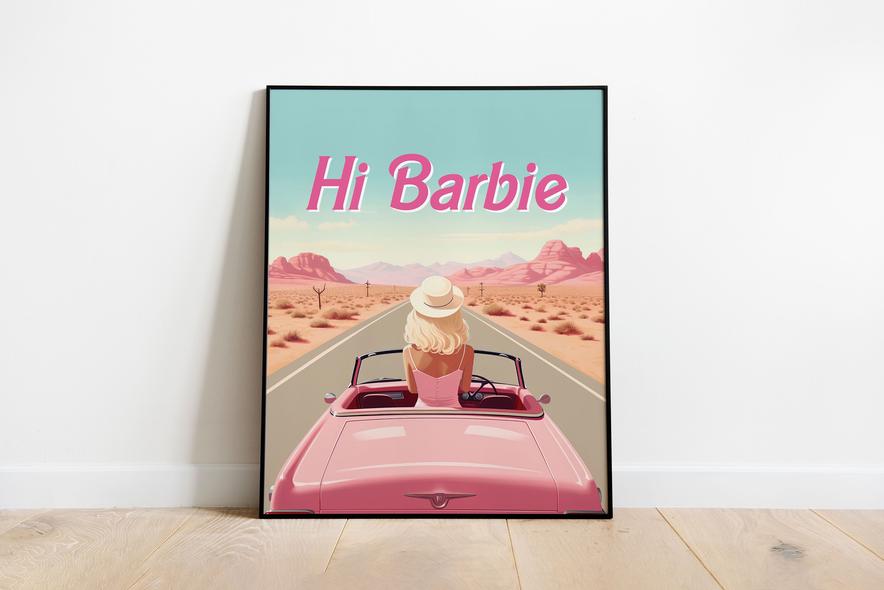 Barbie Movie Inspired Poster, Glam Pink Wall Art Design, Retro ...