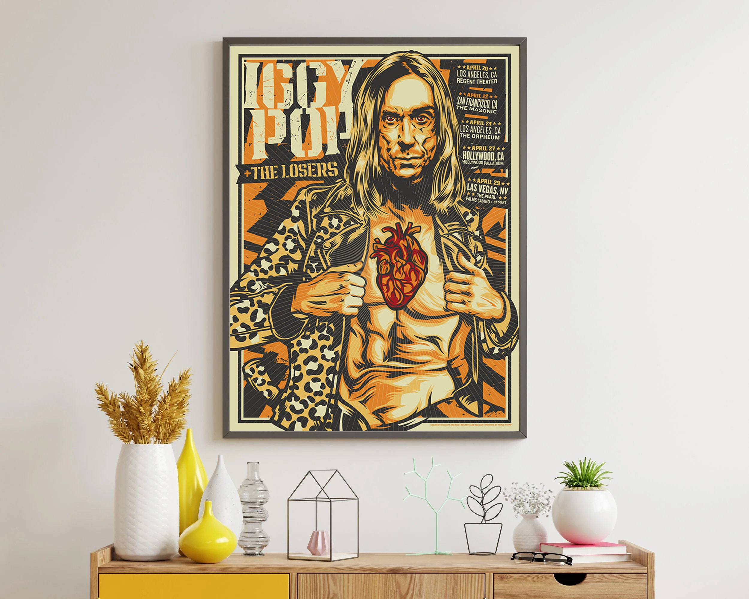 Iggy Pop 2023 West Coast Tour Poster, North America Music Tour Poster