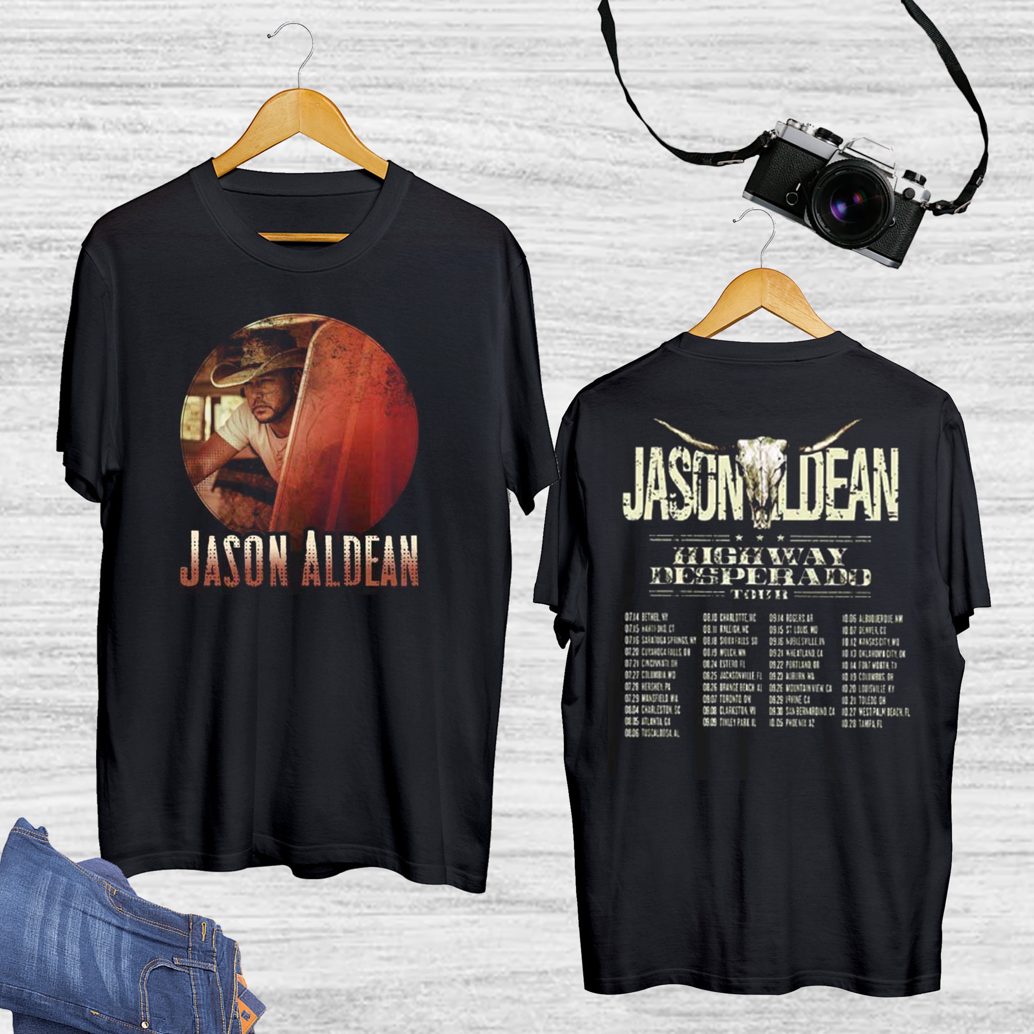 Graphic Jason Aldean Tour 2023 Shirt, Highway Desperado Concert T-Shirt ...