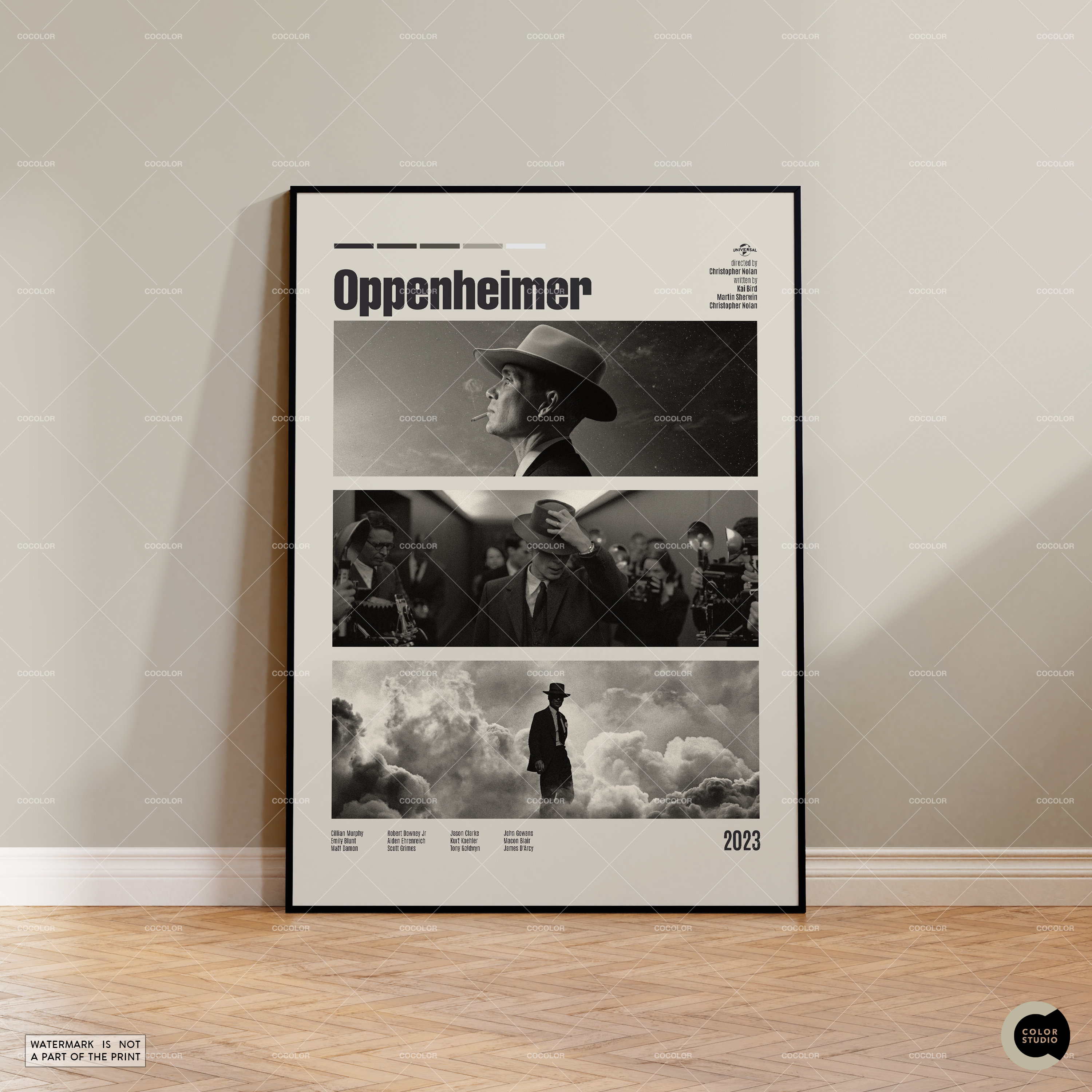 Oppenheimer, Christopher Nolan, Retro Movie Poster, Midcentury Modern ...