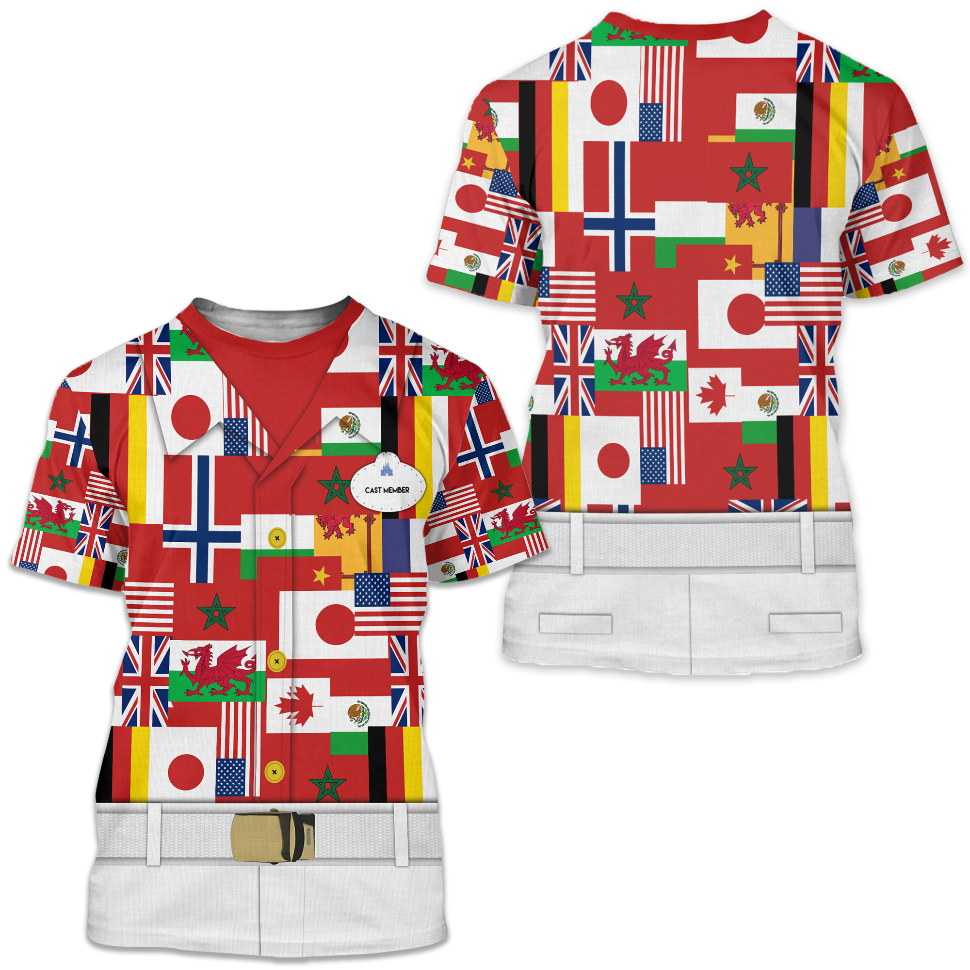 Epcot World Showcase Cast Member Epcot Costume 3D Tshirt