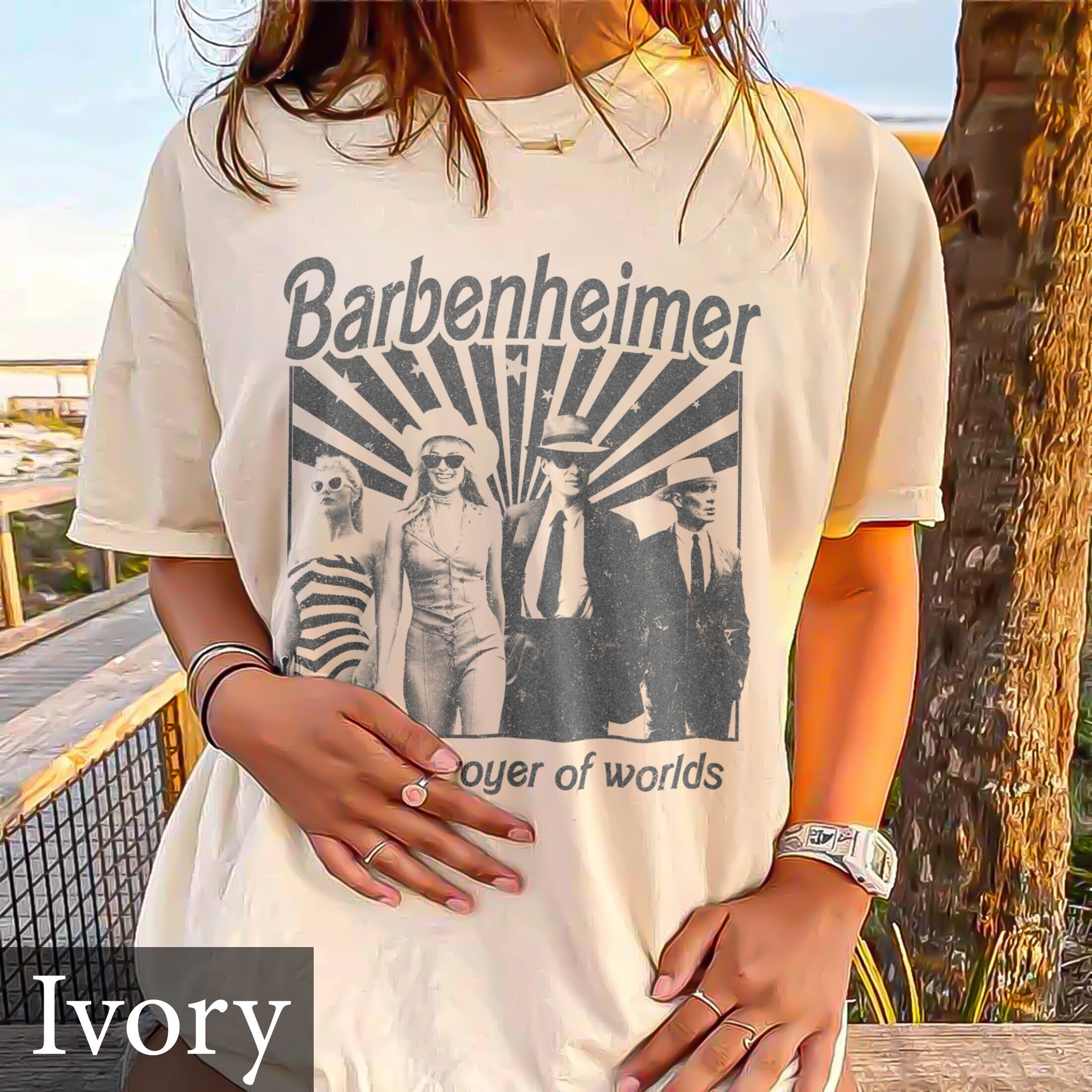 Barbenheimer 2023 Shirt, Barbenheimer The Destroyer Of Word Shirt ...