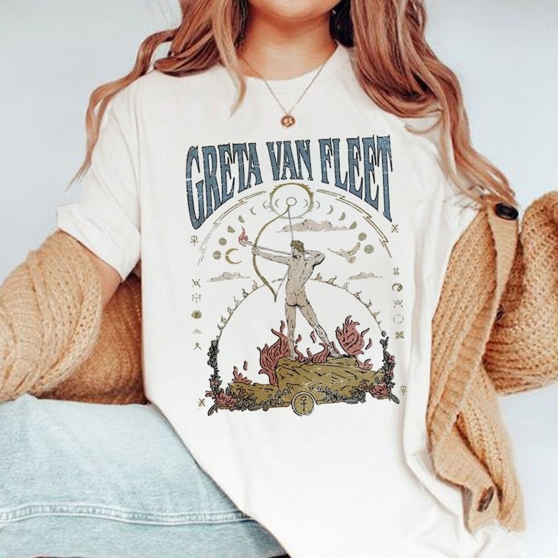 Greta Van Fleet Strange Horizons T-Shirt, Retro GV Flee Graphic