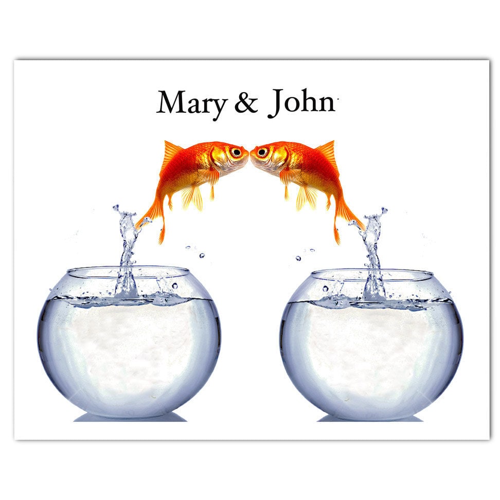 Your Name With Two Gold Fishes In Love - ORIGINAL Personalized ARTWORK ...