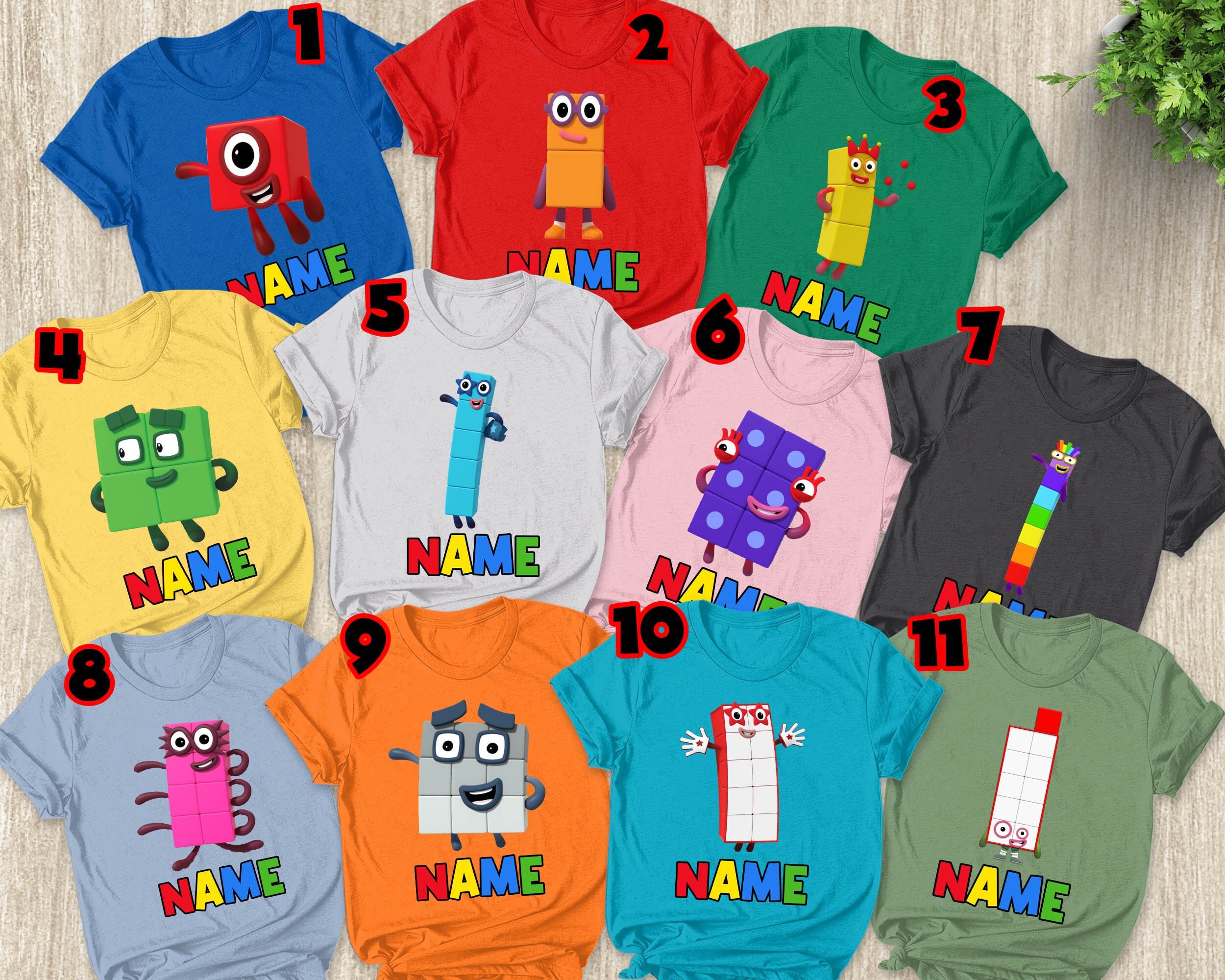 Numberblocks Anniversaire Personnages T Shirts Familiaux Assortis | My ...