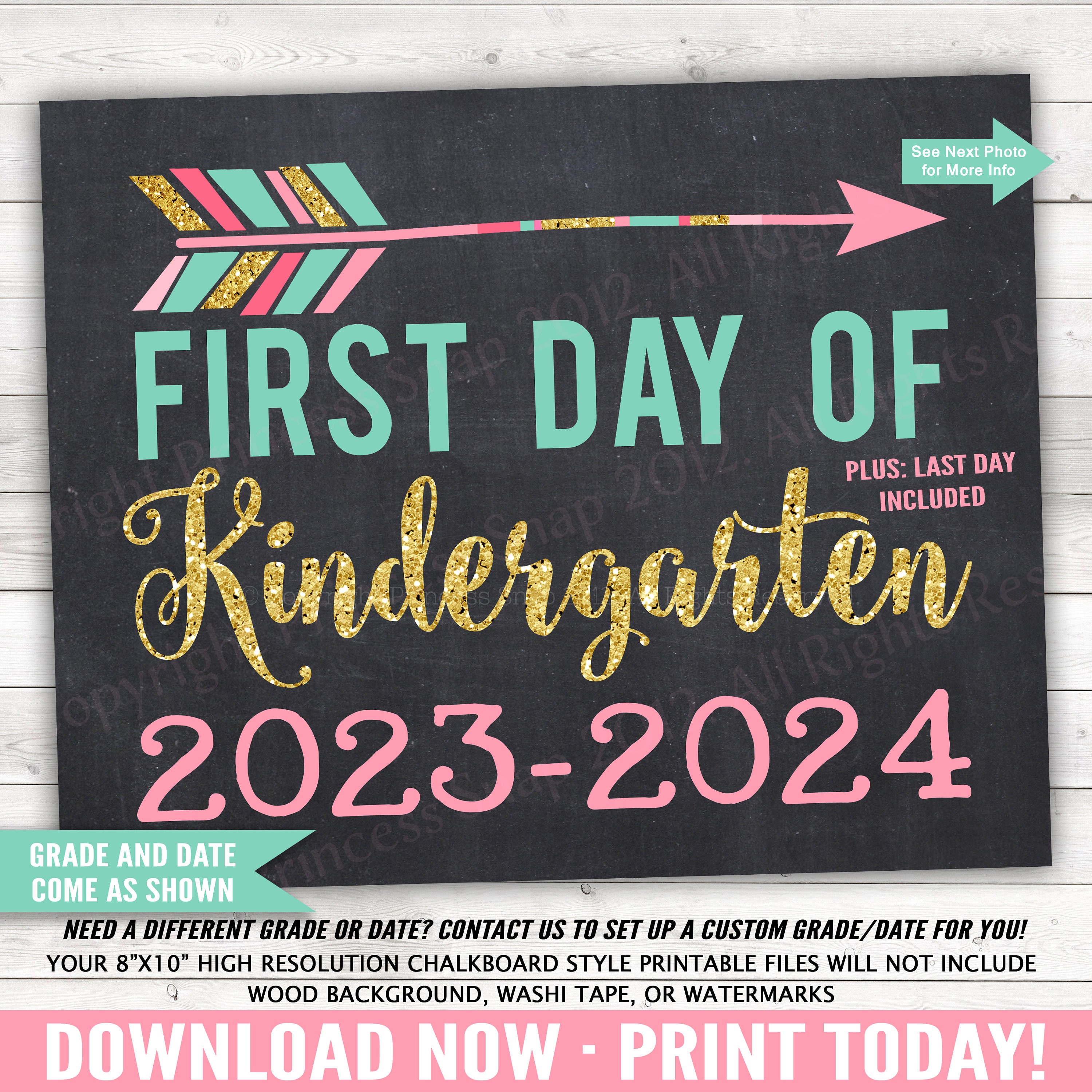 Arrow First And Last Day Of Kindergarten School Prop, Kindergarten 2023 ...
