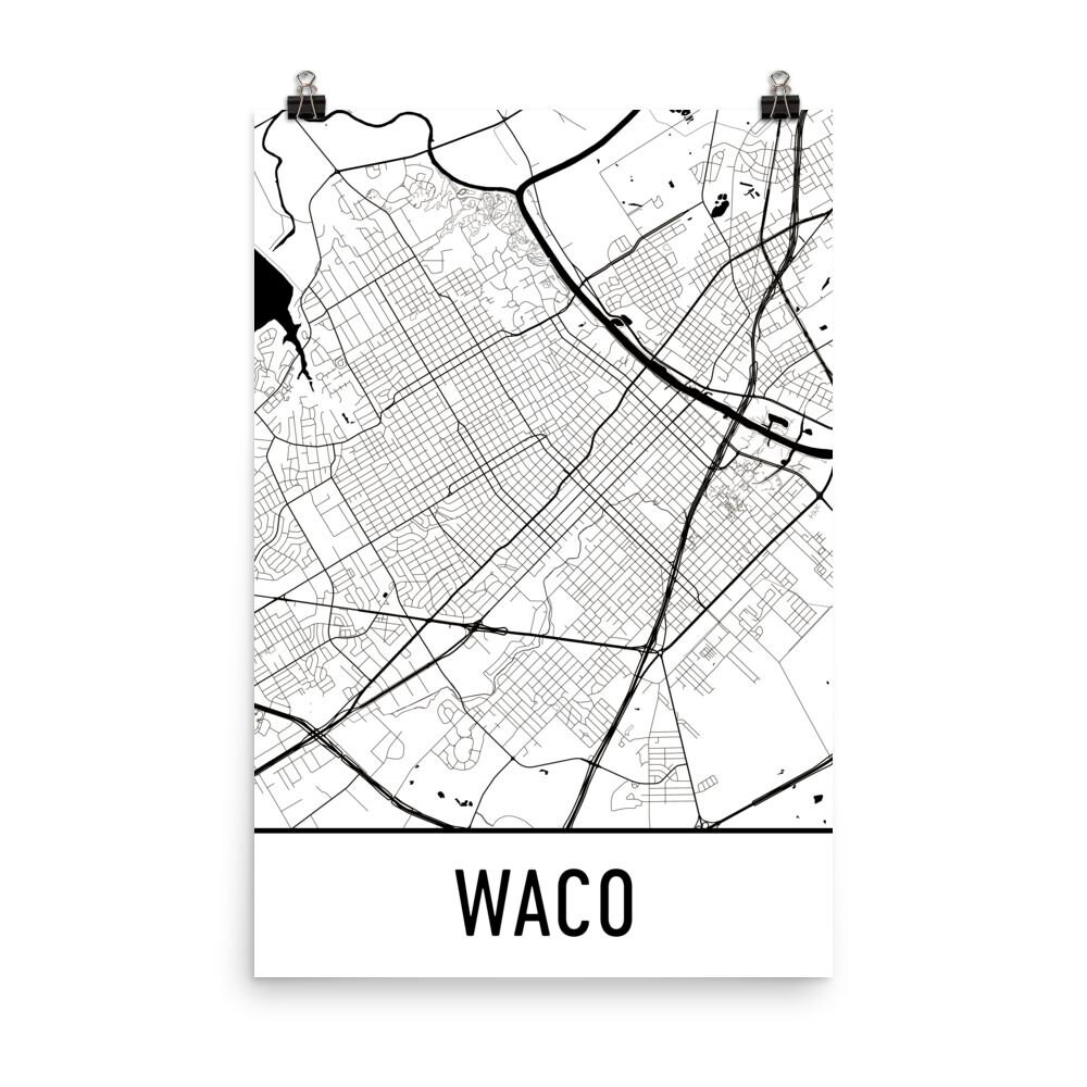 Waco Map, Waco Texas Art, Waco Print, Waco TX Poster, Waco Wall Art ...