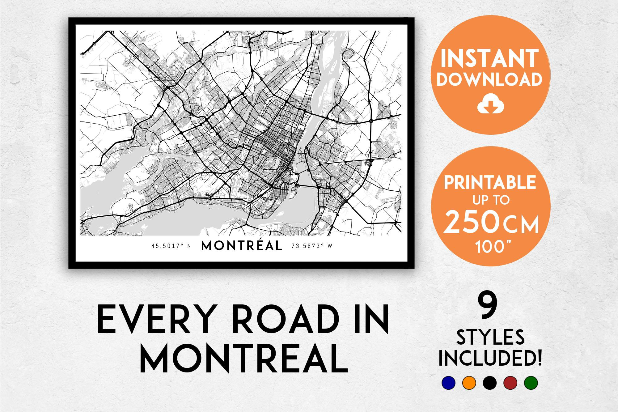 Montreal Map Print, Montreal Print, Montreal City Map, Montreal Poster ...
