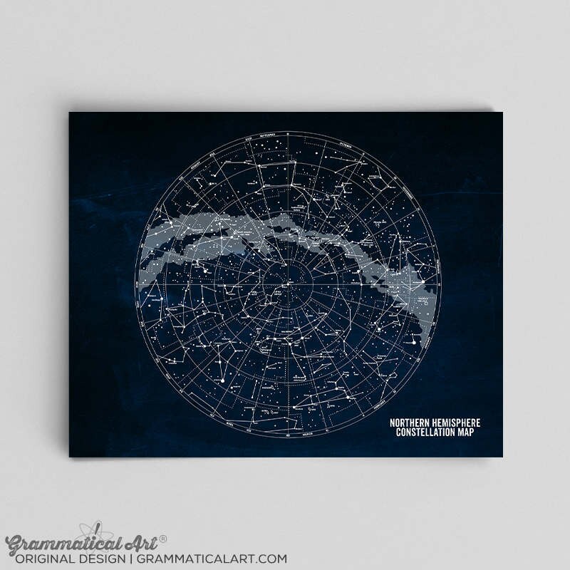 Stars Map Constellations Map Chalkboard Astronomy Poster Star Art ...