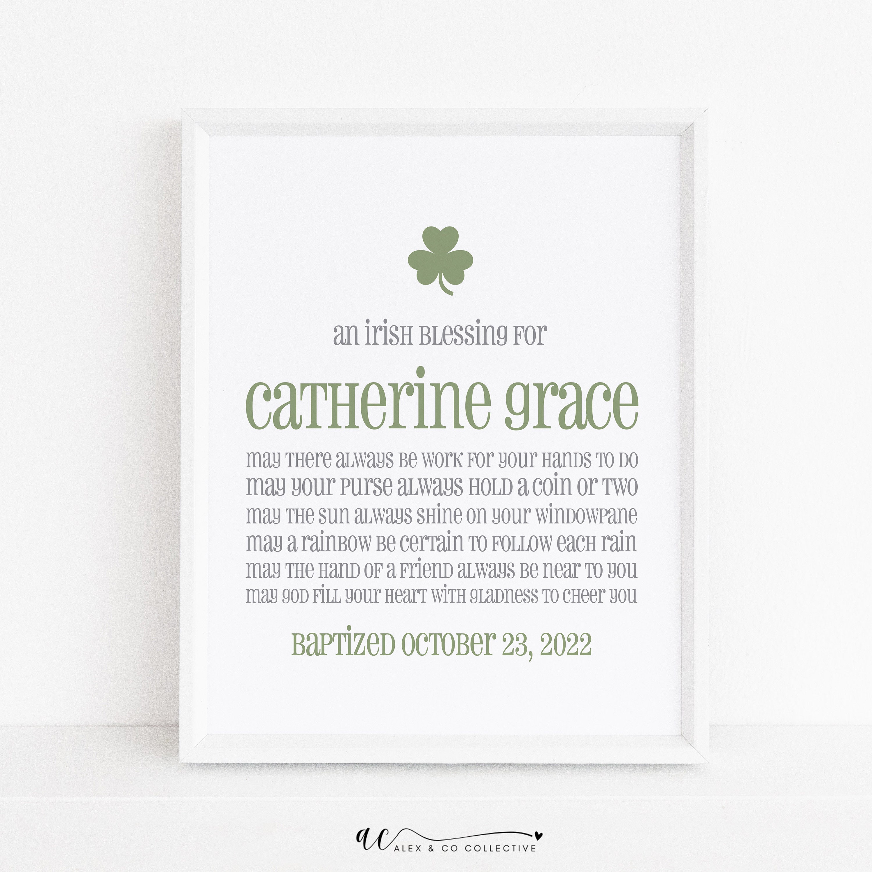 Printable Irish Baptism Blessing, Irish Baptism Gift Girl, Irish ...
