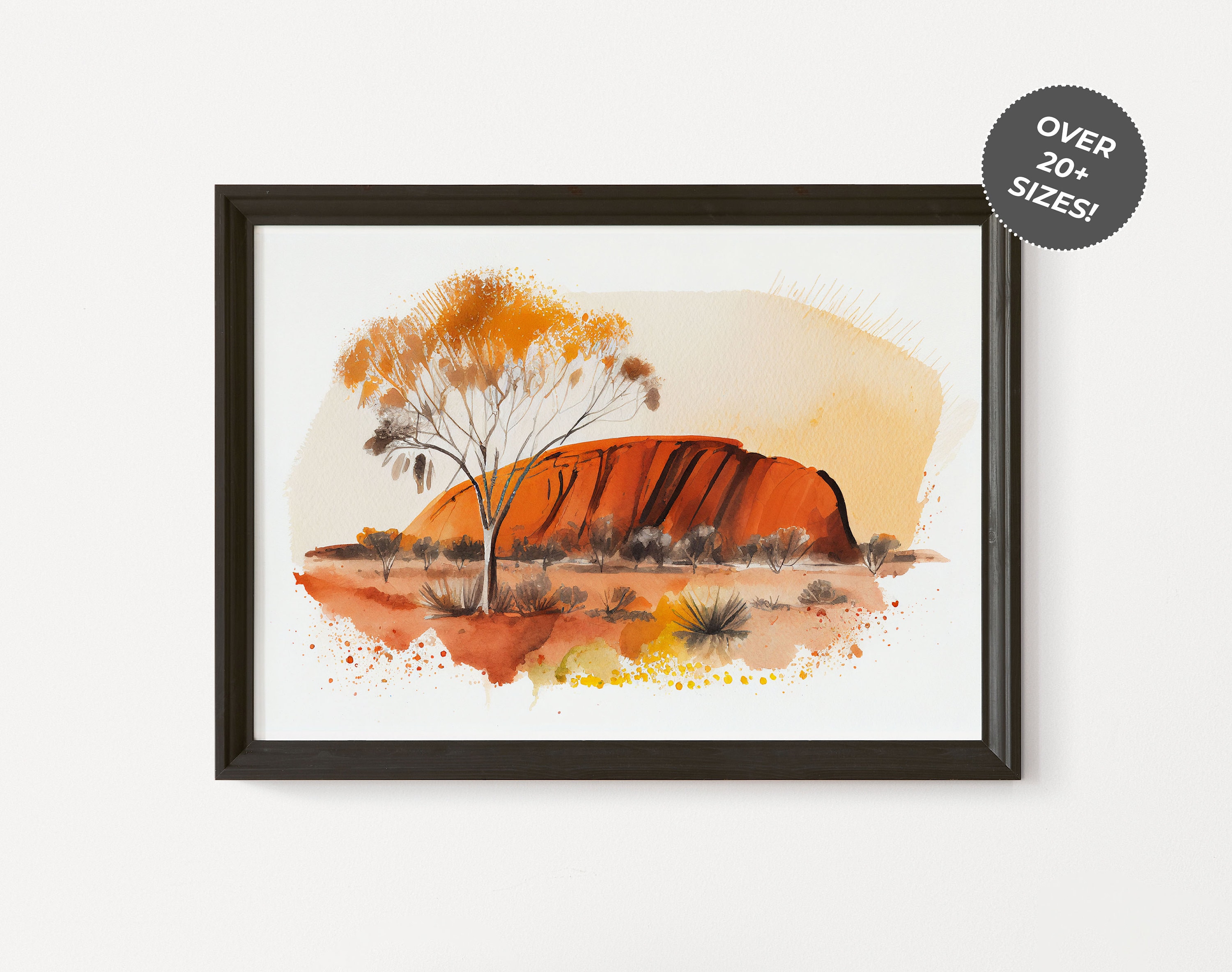 Landscape Print Uluru | Digital Download | Watercolour Sketch Print