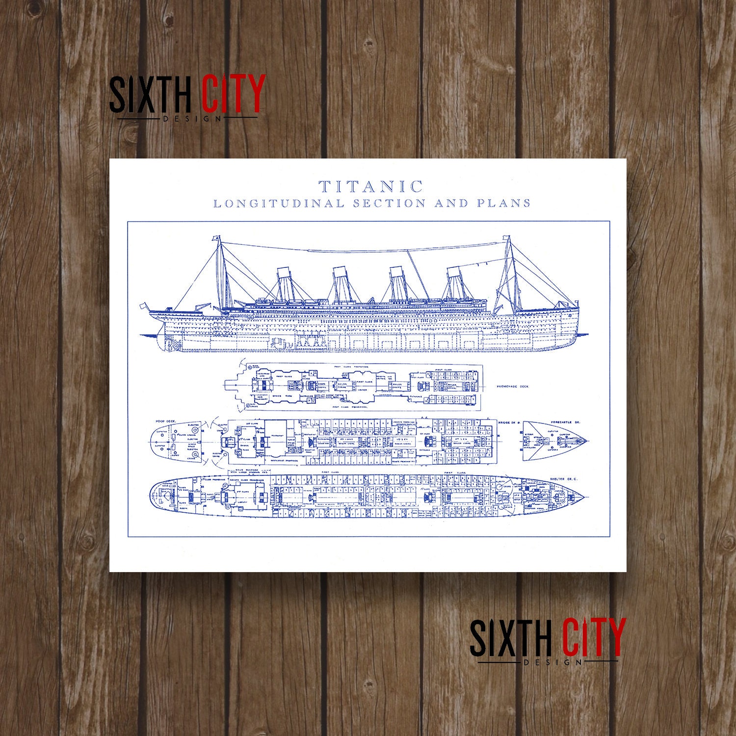 RMS Titanic Blueprints - Titanic Poster - *DIGITAL DOWNLOAD* Designed ...