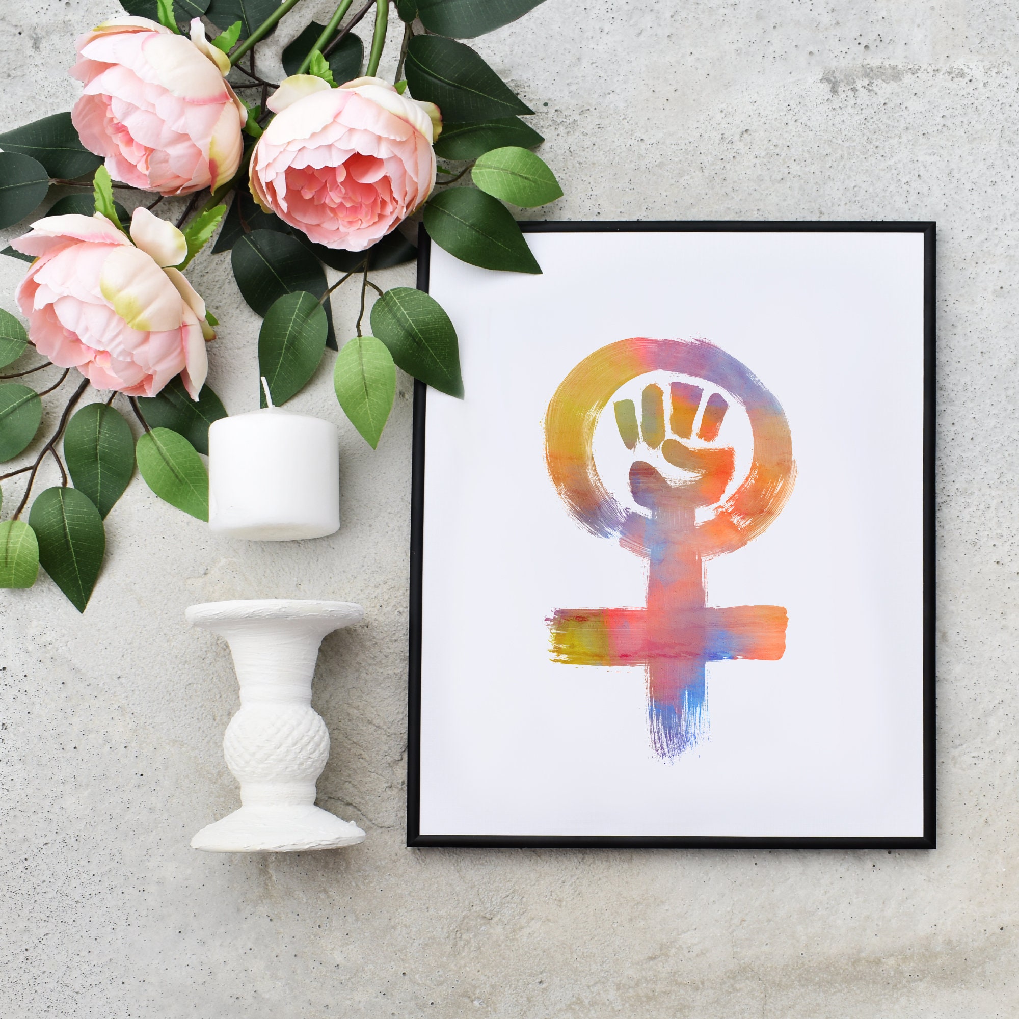 Feminist Art Printable Clenched Fist | Feminist Wall Art | Girl Power ...