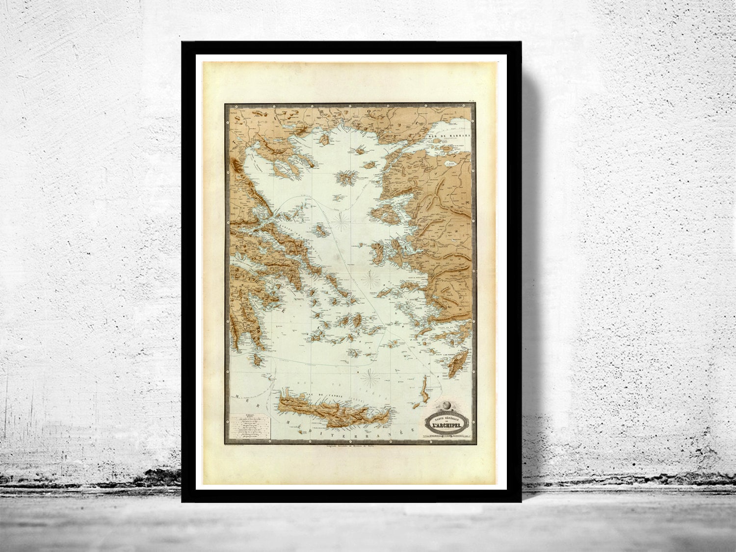 Old Map Of Greek Islands Greece 1862 Vintage Map | Vintage Poster Wall ...