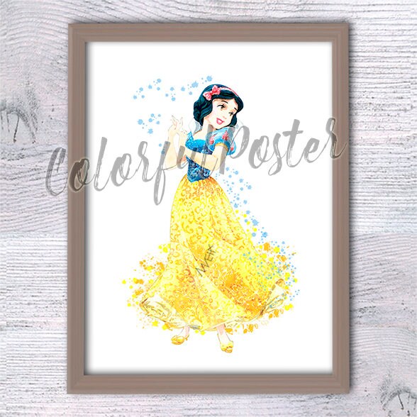 Snow White Print Snow White Poster Princess Wall Decor Nursery Art Baby ...
