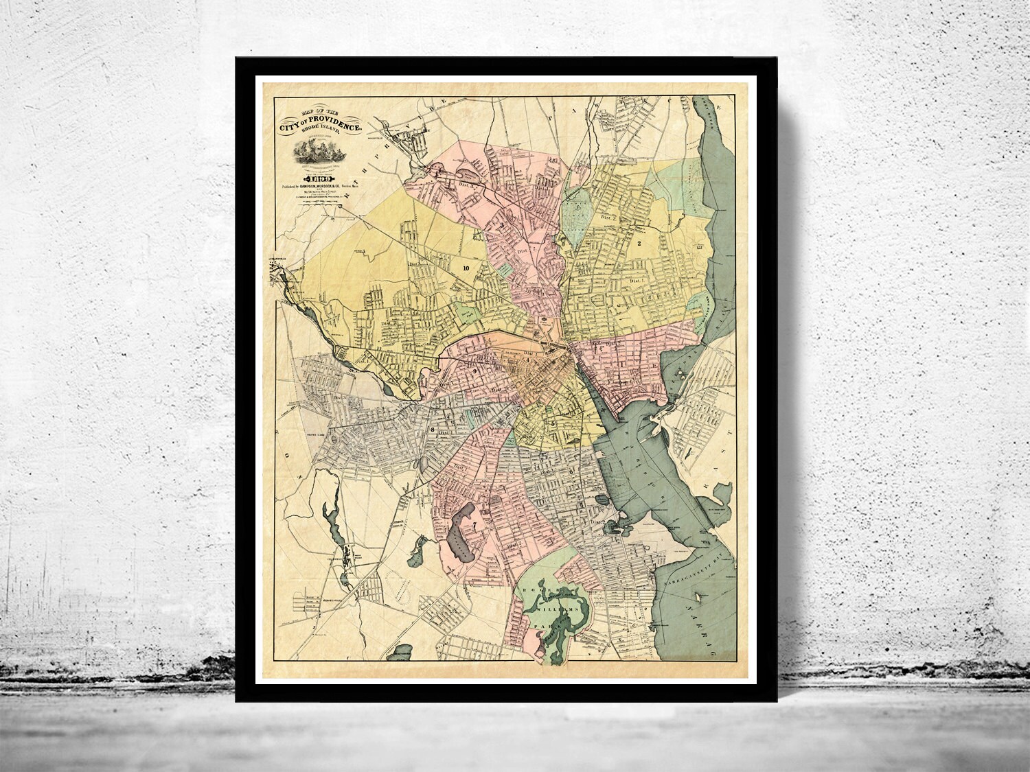 Old Map Of Providence 1899 Rhode Island Vintage Map | Vintage Poster ...