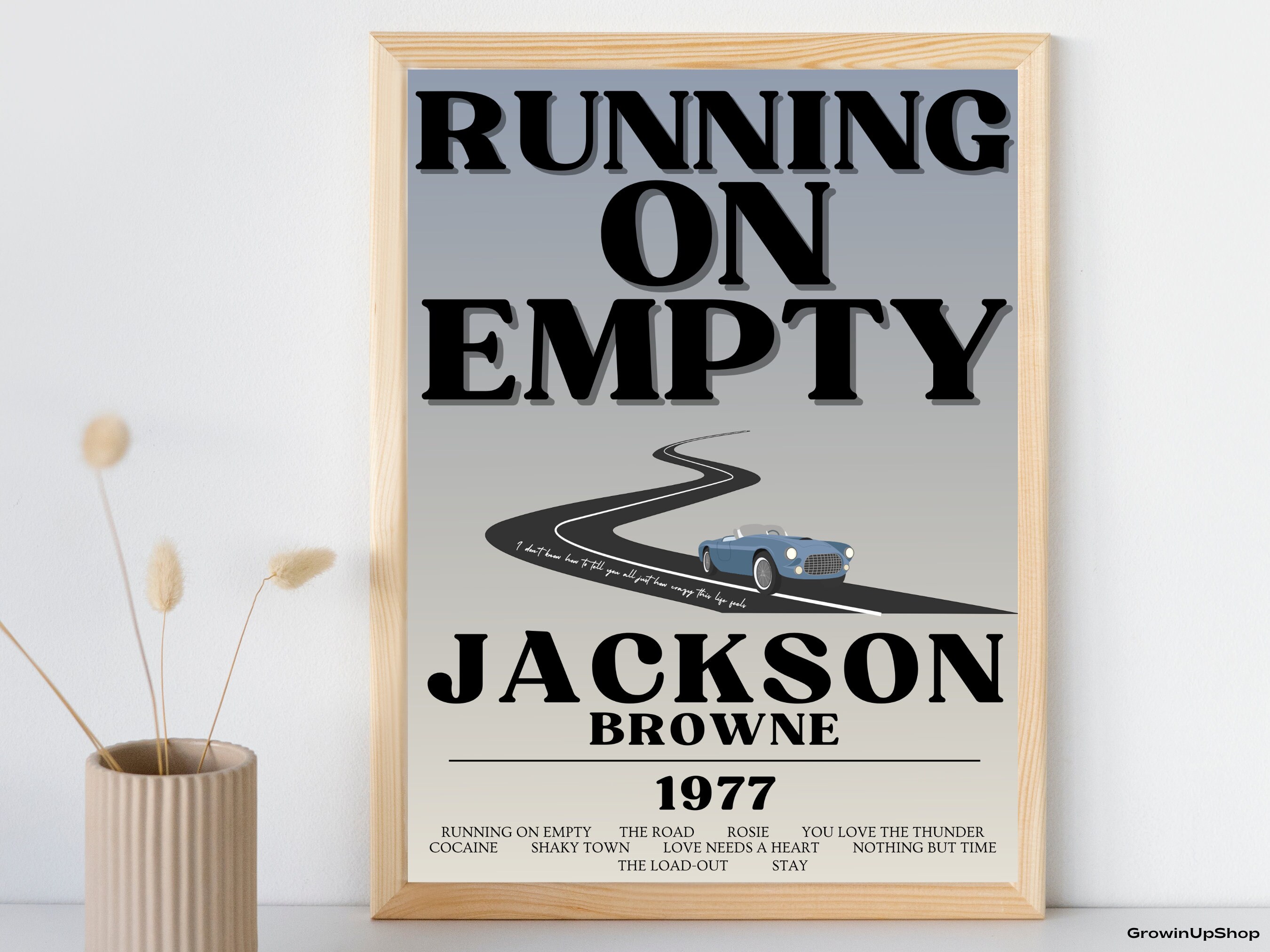 Jackson Browne Running On Empty Poster, Classic 70s Rock Wall Art ...