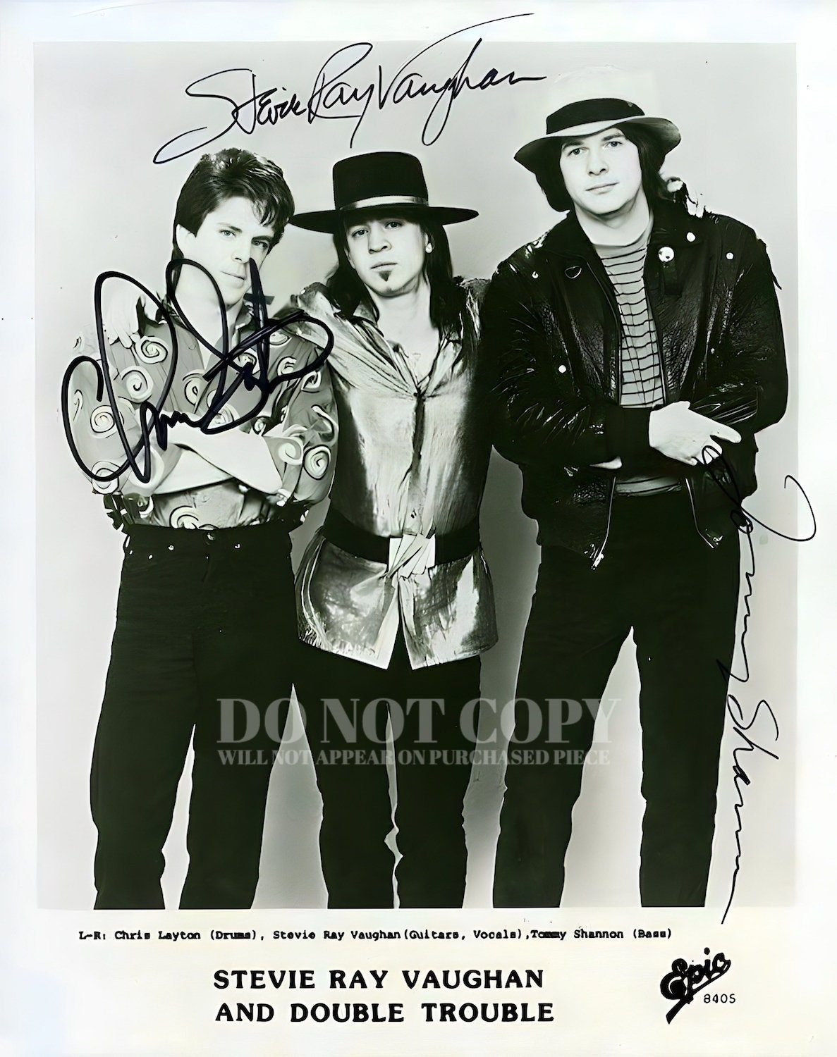 Stevie Ray Vaughan And Double Trouble Photograph 8 X 10 - Stunning Band ...