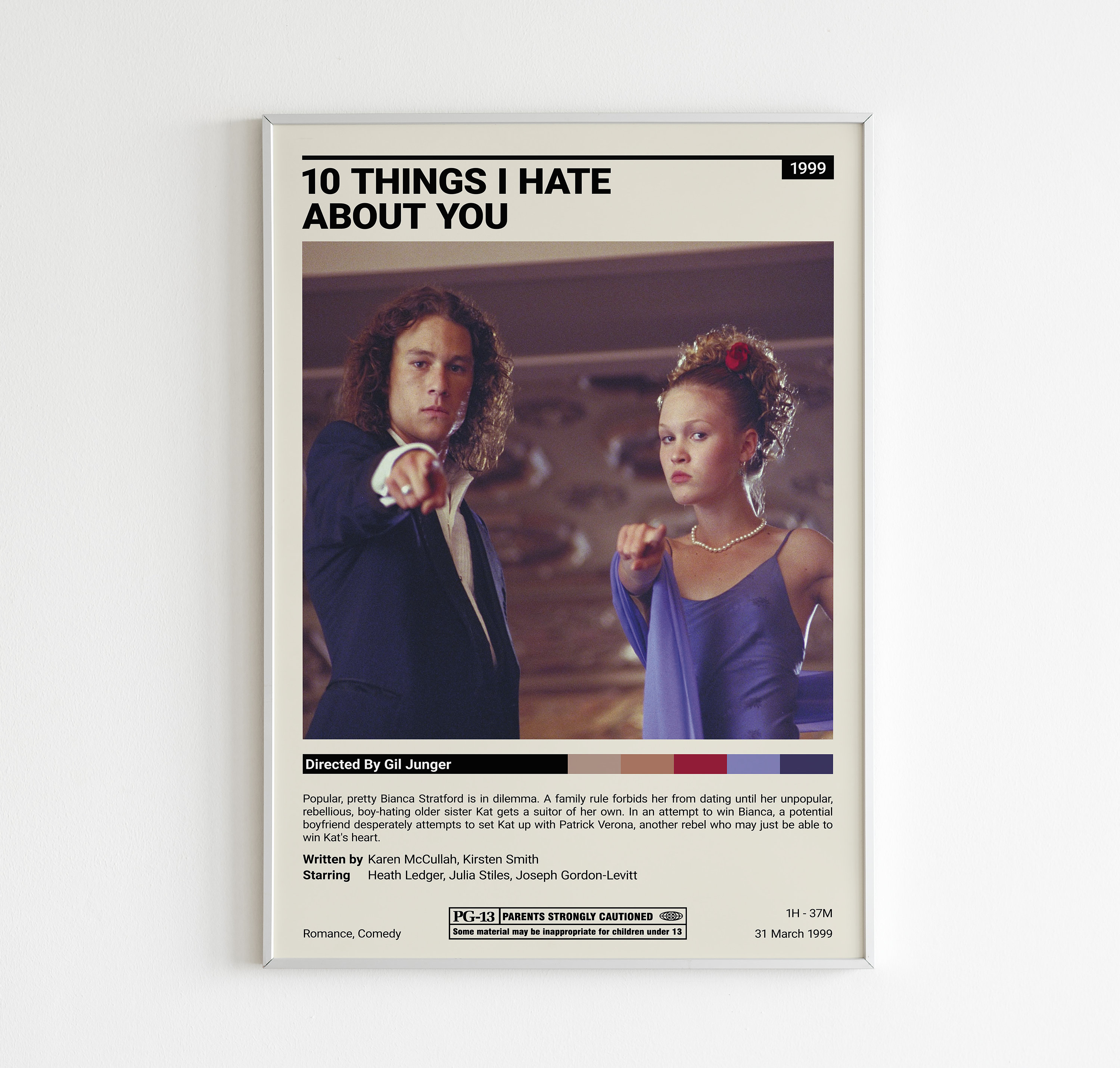 10 Things I Hate About You Movie Poster | Custom Poster | Vintage Retro ...