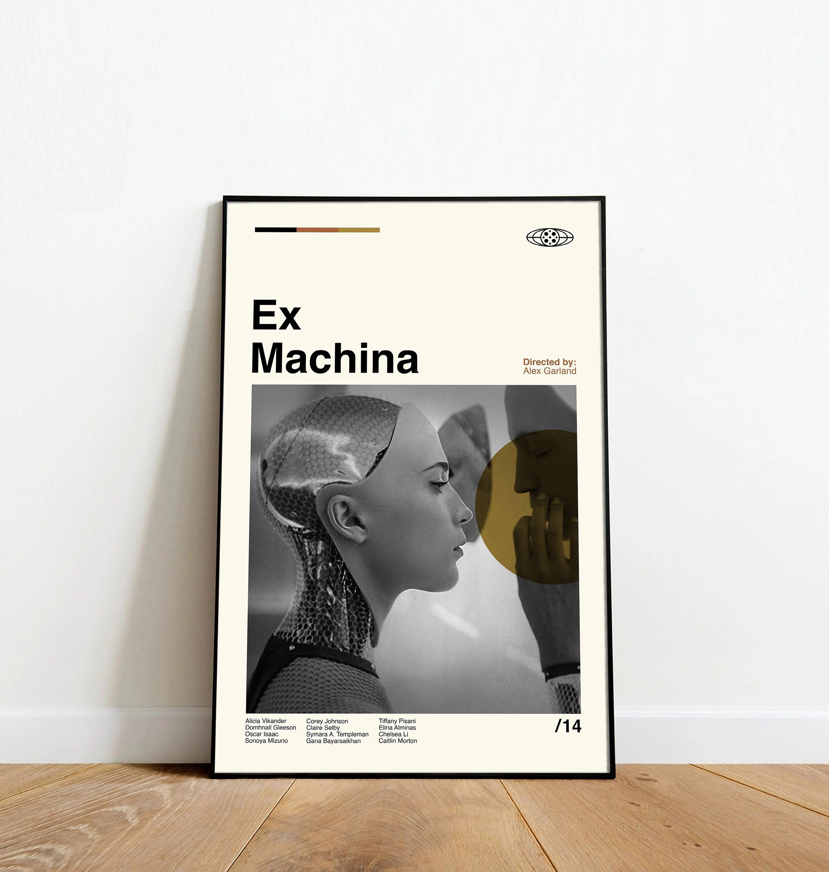 Mid Century Modern Ex Machina Posters, Retro Movie Minimalist Wall Art ...