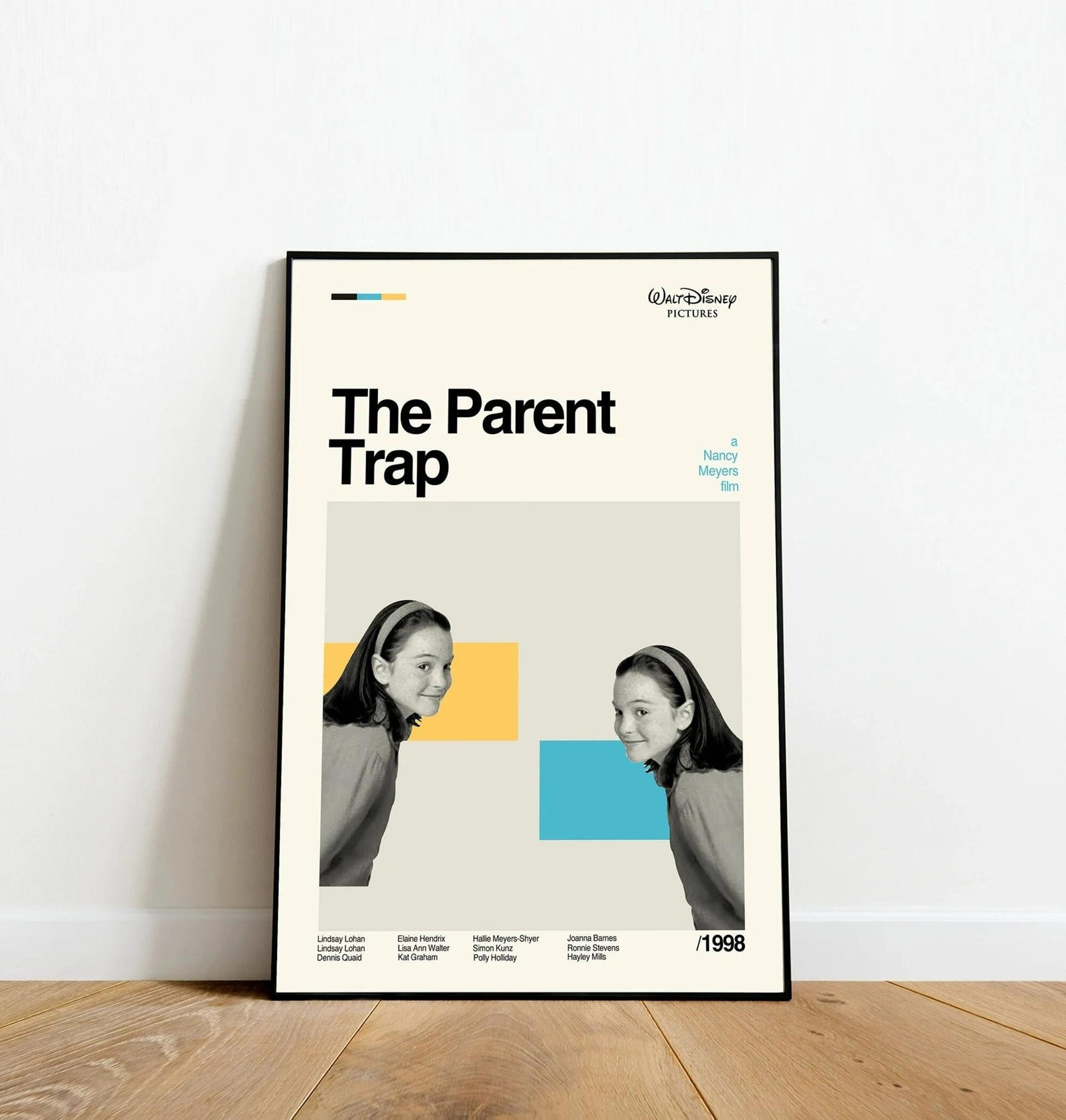 Mid Century Modern The Parent Trap Posters, Retro Movie Minimalist Wall ...