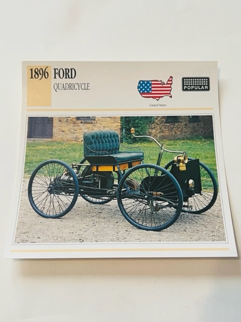 Classic Car Print Automobile Picture 6X6 Ephemera Litho 1896 Ford ...