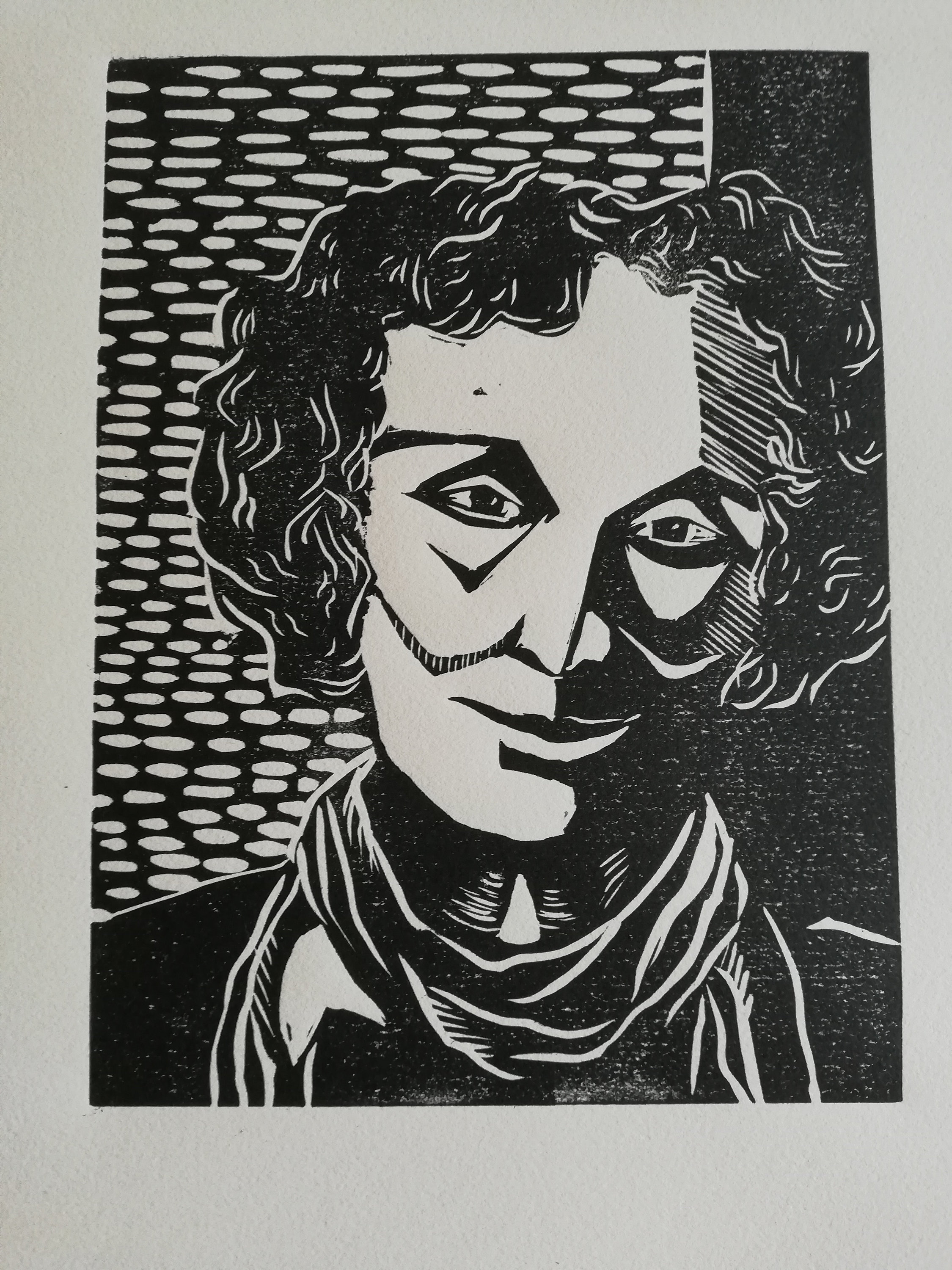 Margaret Atwood Portrait Linocut Printmaking