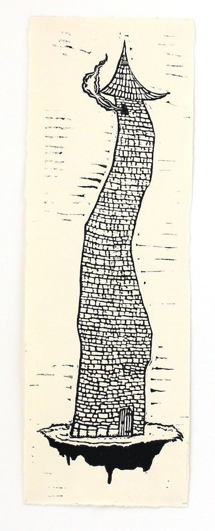 Tower- Linocut Print - Printmaking - Art Print