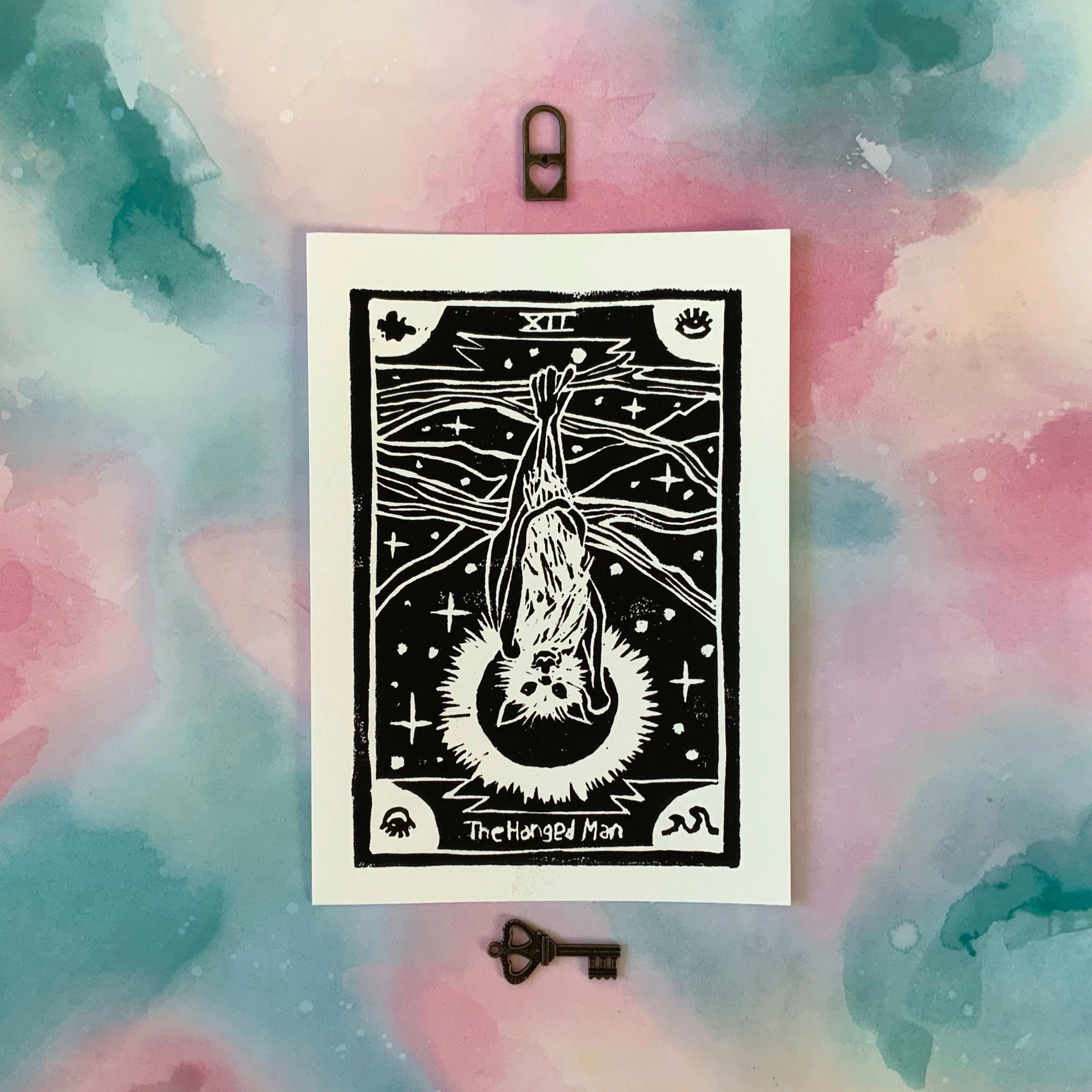 The Hanged Man Handmade Bat Tarot Print On Paper Designed & Sold By ...
