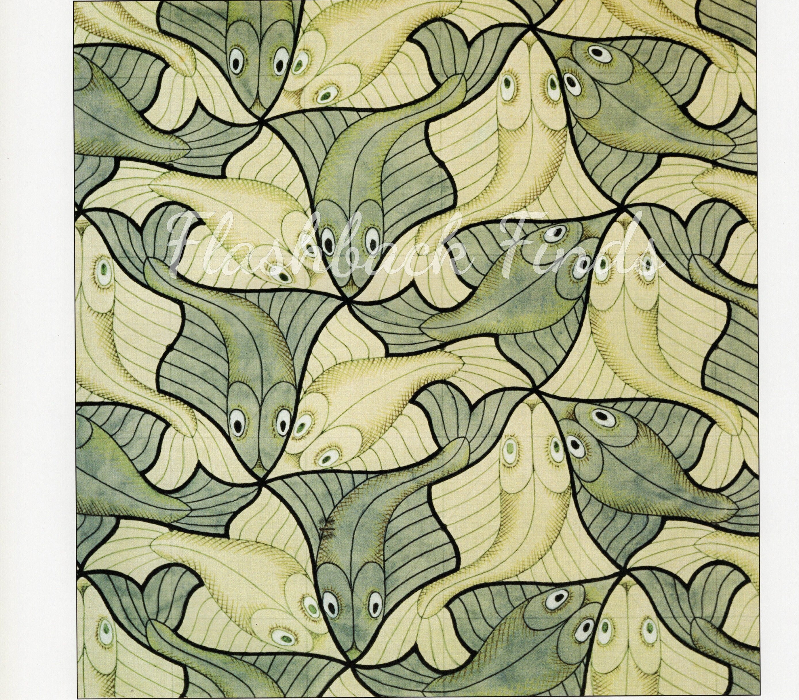 MC Escher Symmetry Fish Art Print/ Modern Relativity, Optical Illusion ...