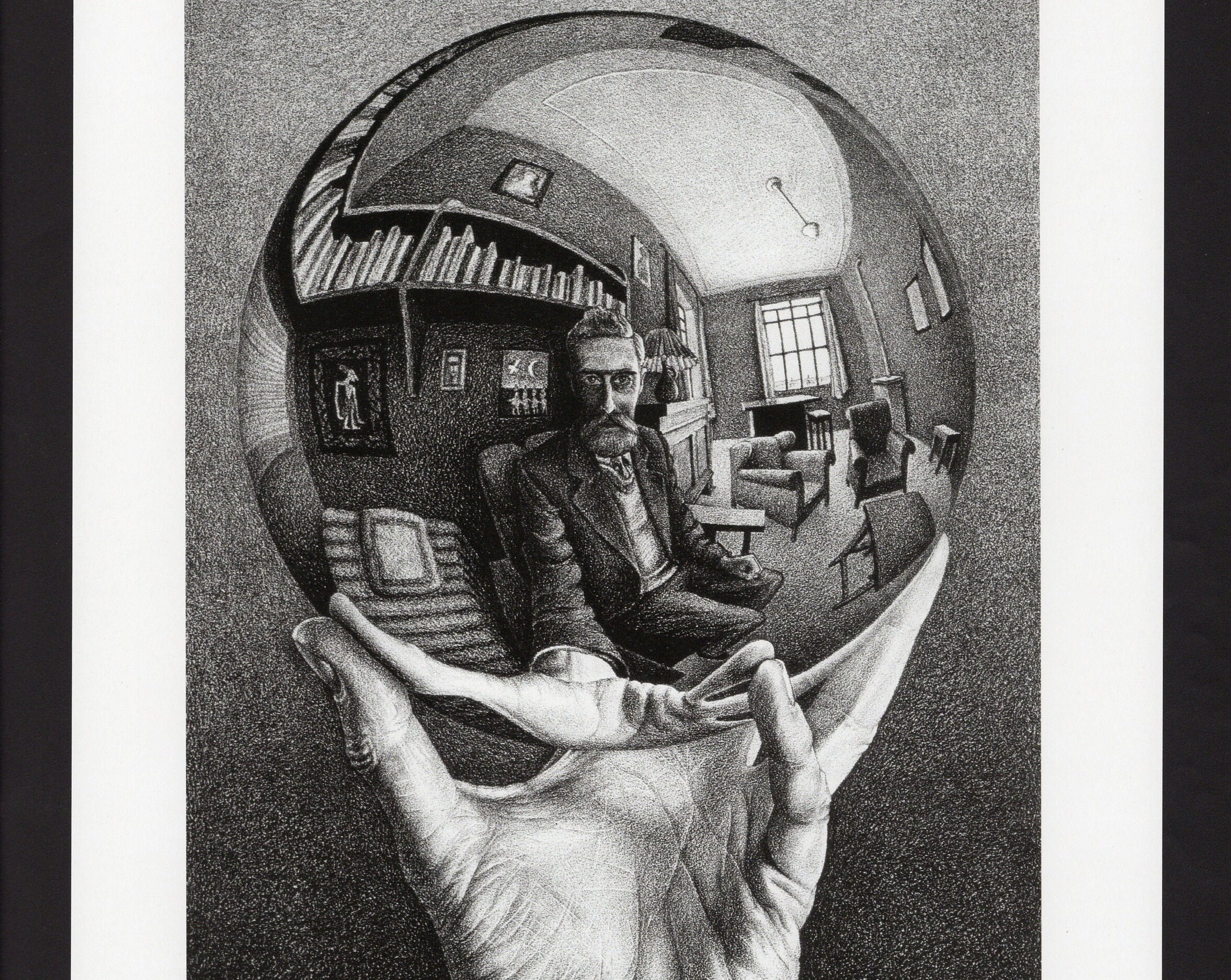 MC Escher Hand With Reflecting Globe Art Print/ Modern Relativity ...