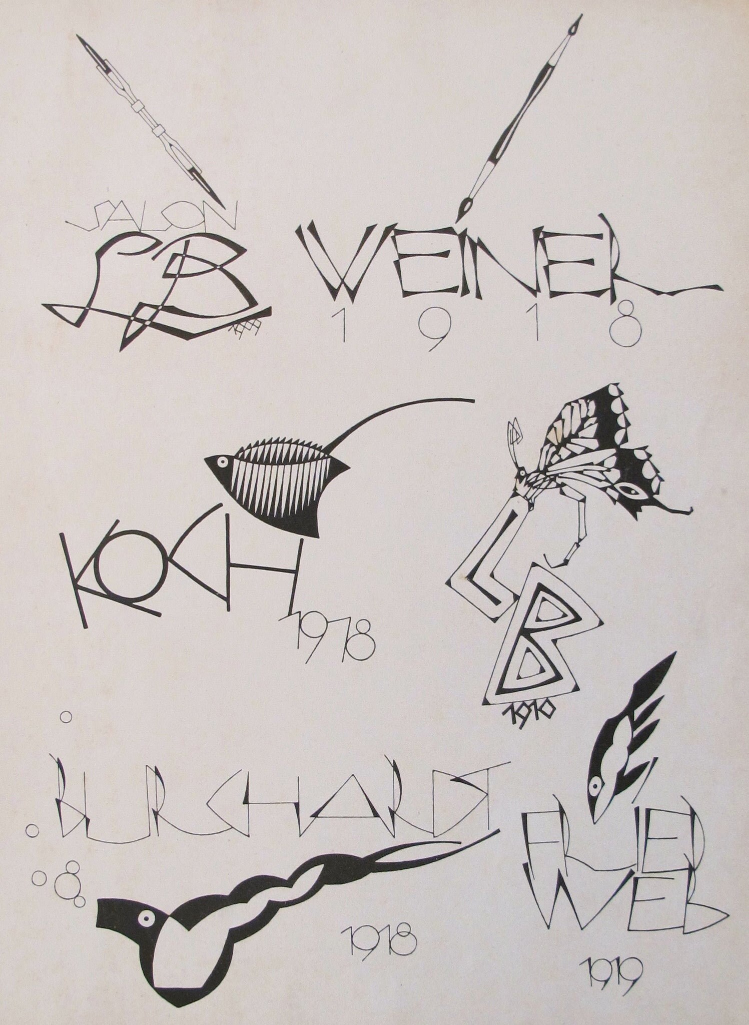 1923 Original German Poster, Doodle #1/Weiner - Julius Klinger