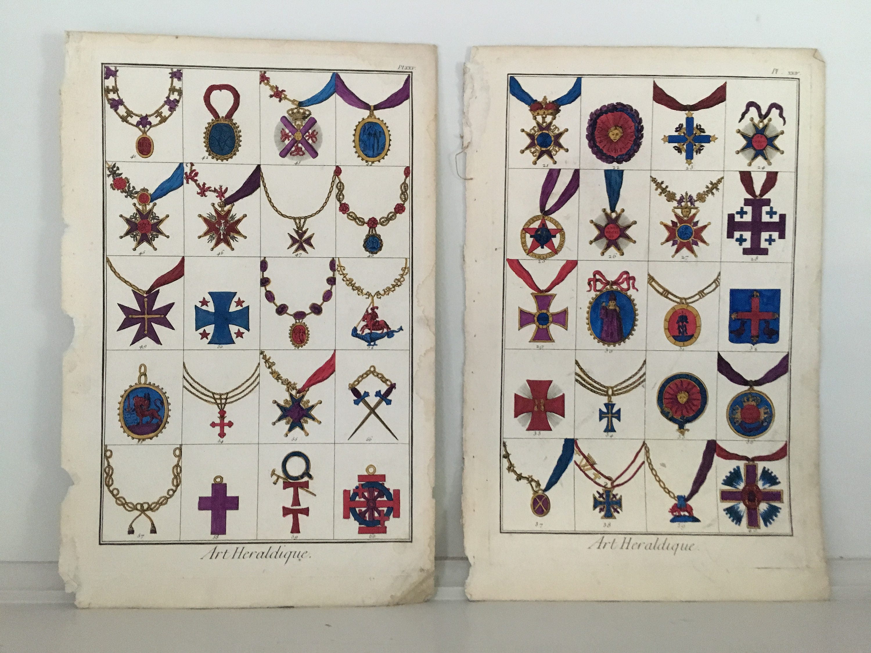 C.1751 HERALDIC DECORATIONS Prints - Original Antique Heraldry Prints ...