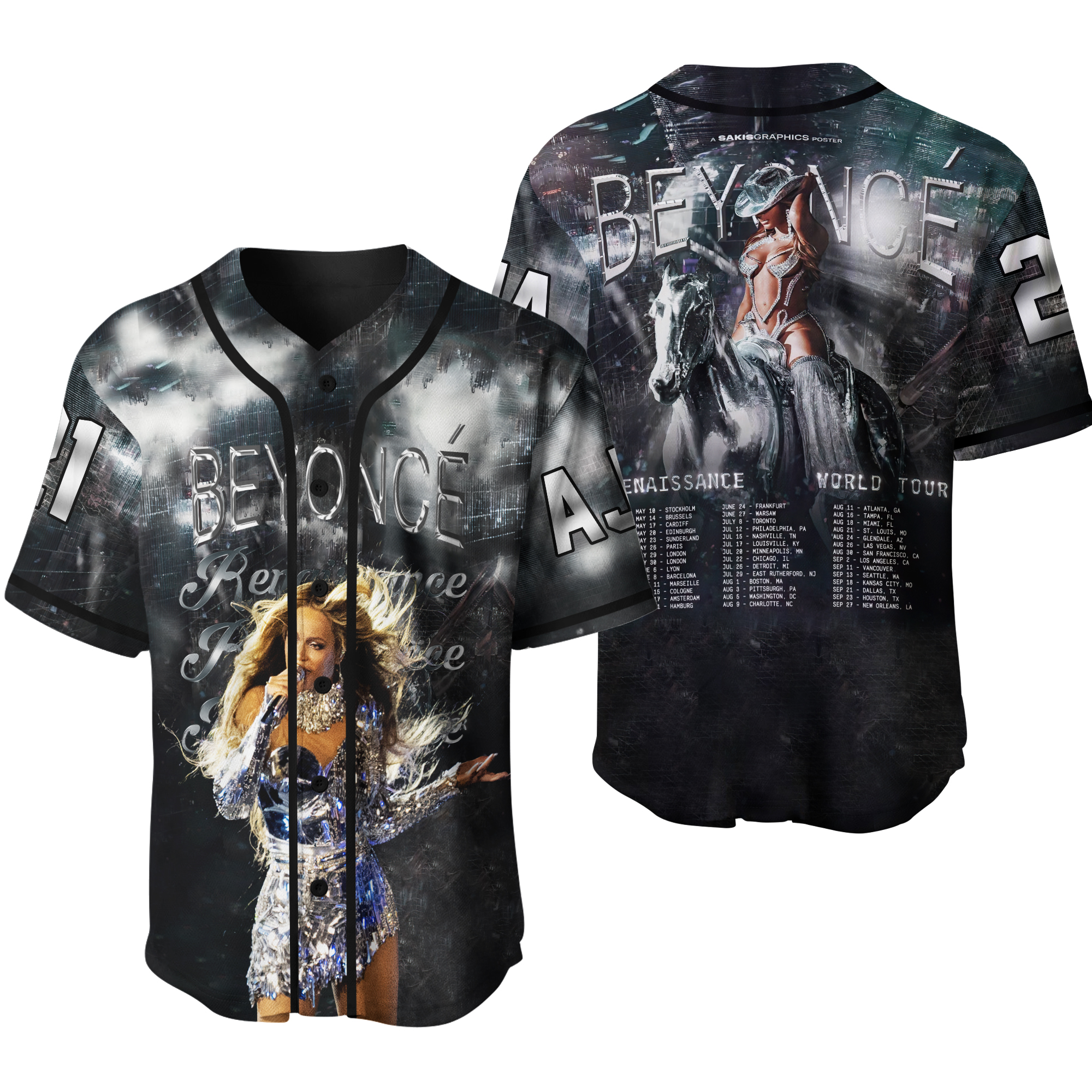 Beyonce Renaissance Tour 2023 Baseball Jersey